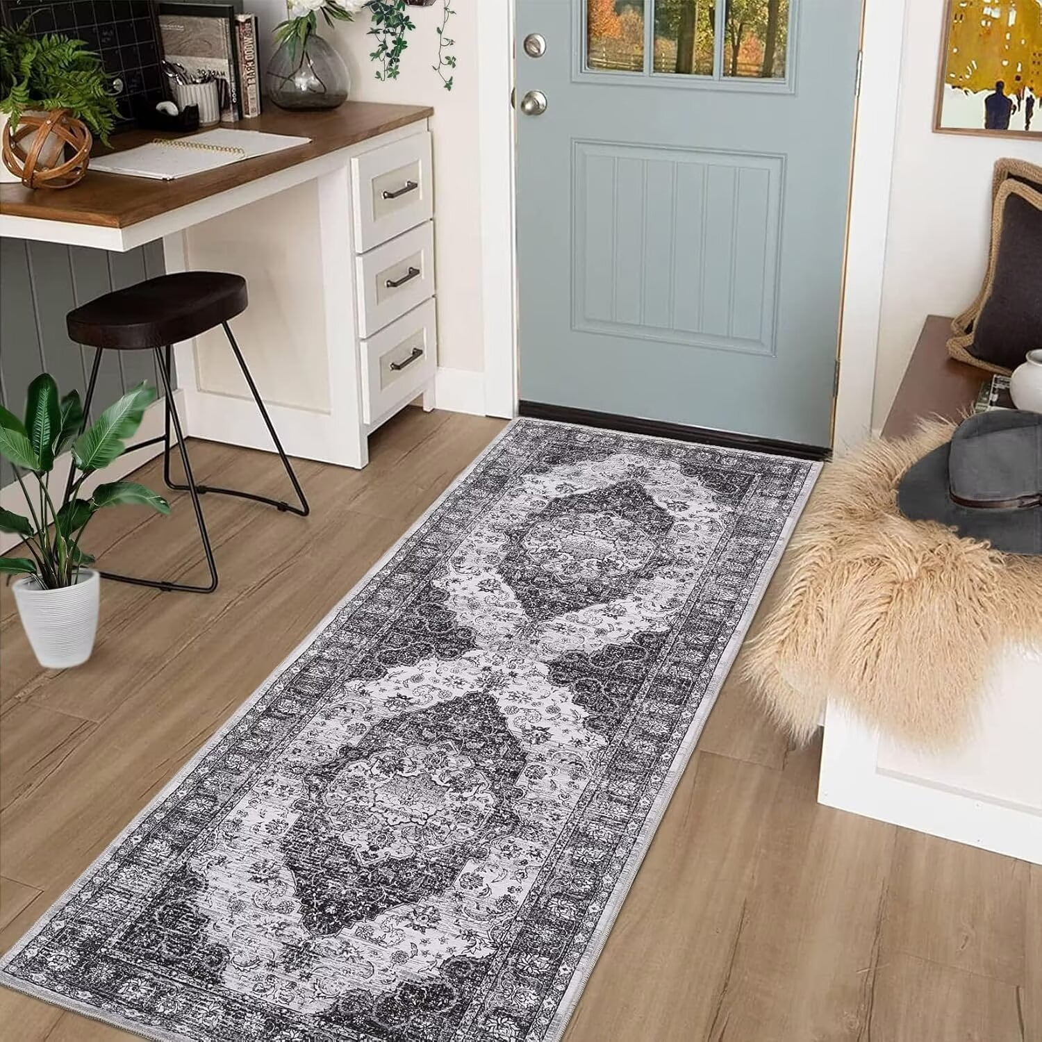 HOMERRY 2' x 6' Runner for Hallway Boho Vintage Rug Non Slip Throw Rugs ...