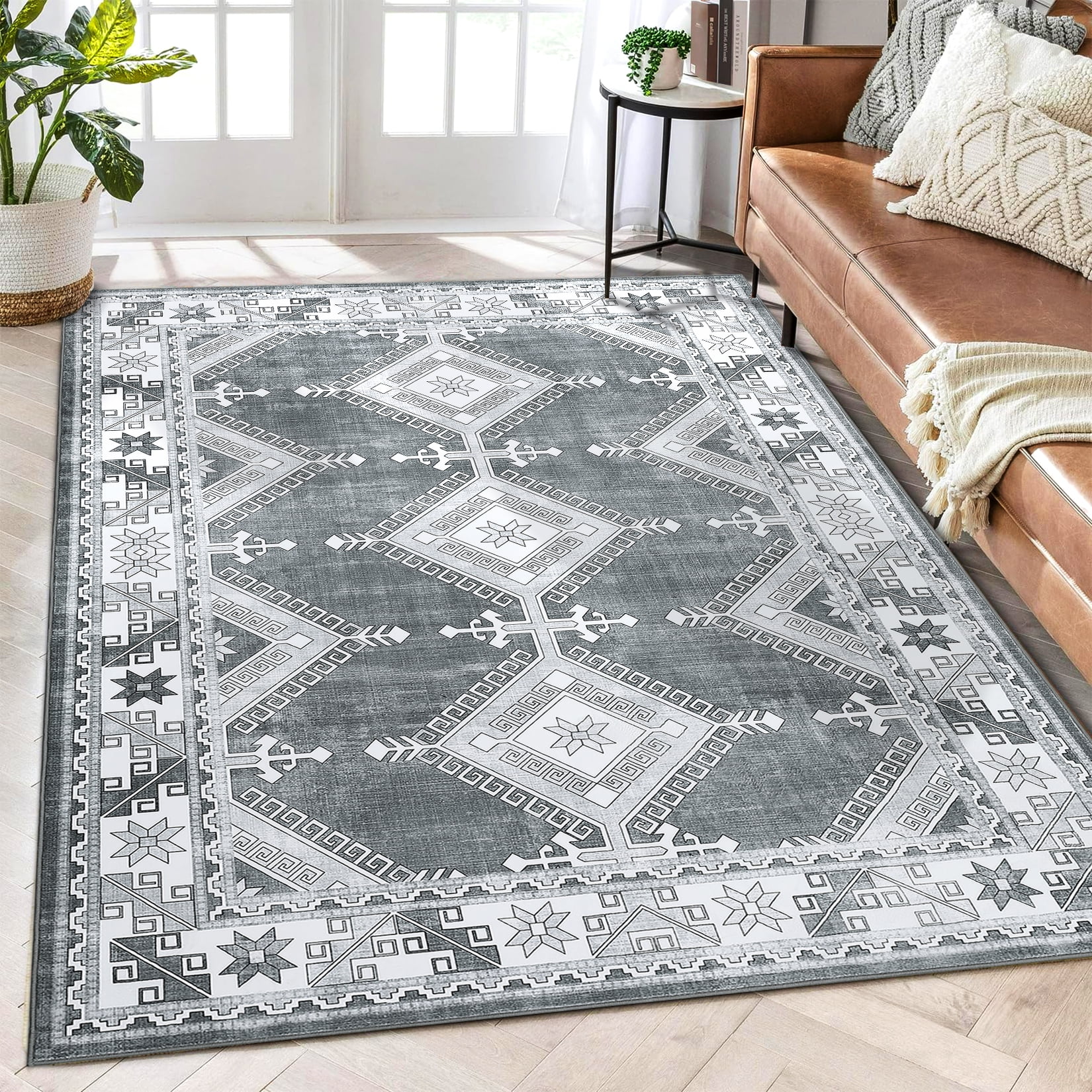 HOMERRY 4' x 6' Area Rug for Living Room Bohemian Throw Rugs with ...