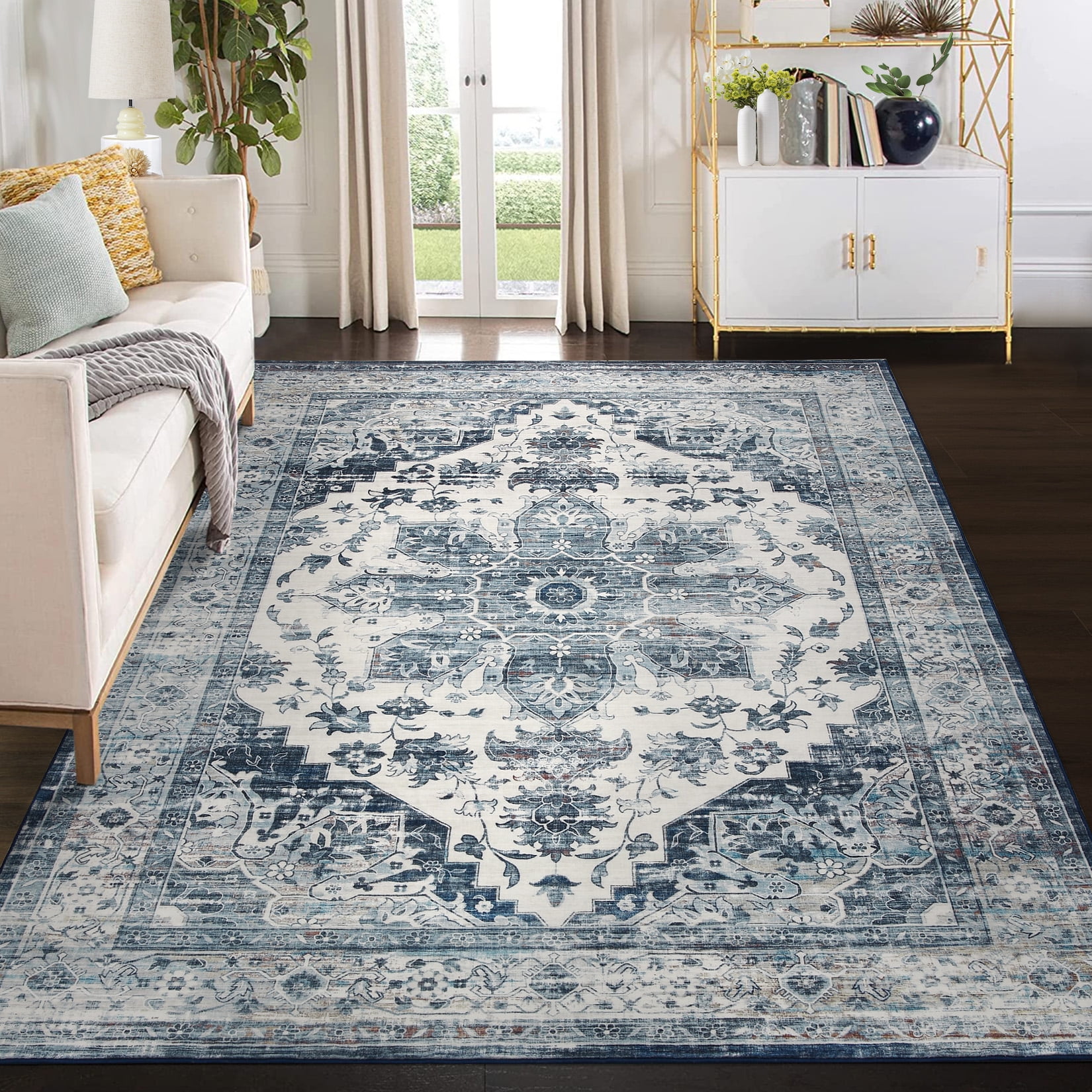 HOMERRY 5' x 7' Area Rug for Living Room Oriental Area Rug Medallion ...