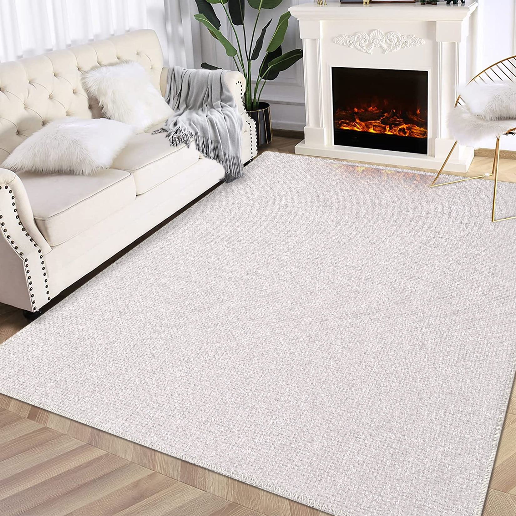 HOMERRY 5' x 7' Area Rugs for Living Room Washable Solid Rug Stain ...