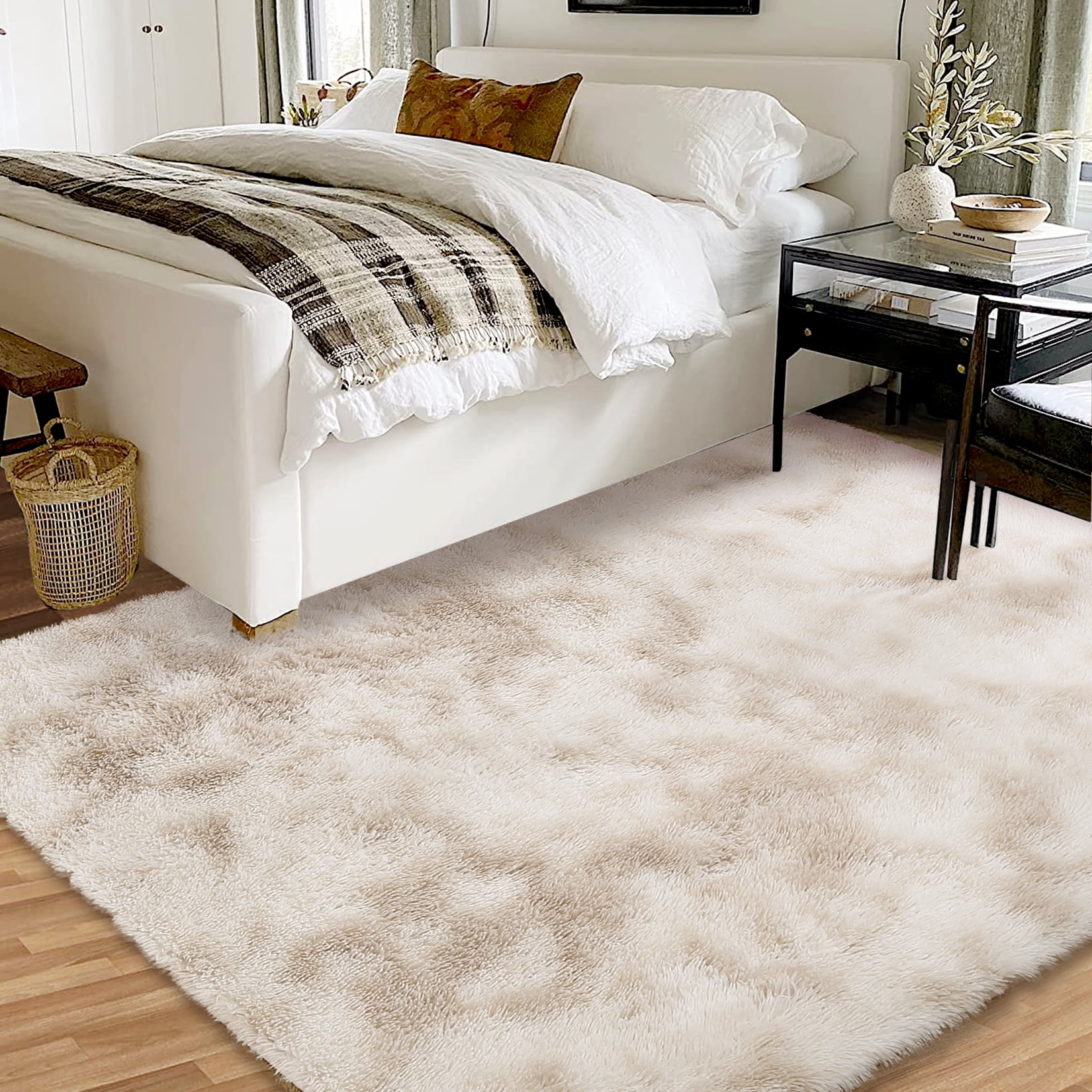 HOMERRY 5ft x 8ft Shaggy Area Rugs for Bedroom Living Room Fluffy Rug ...