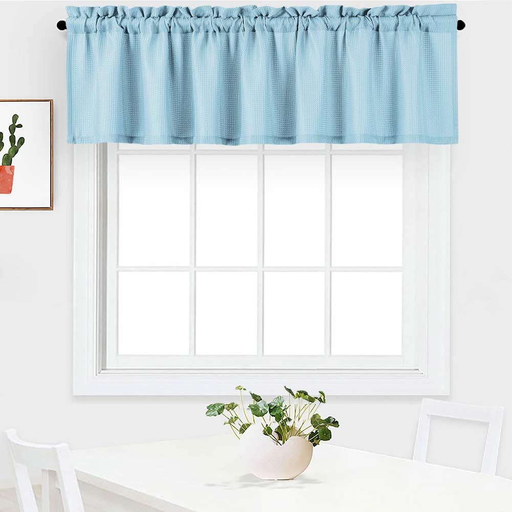 HOMERRY 60"x15" Waffle Woven Textured Valance Light Filtering ...