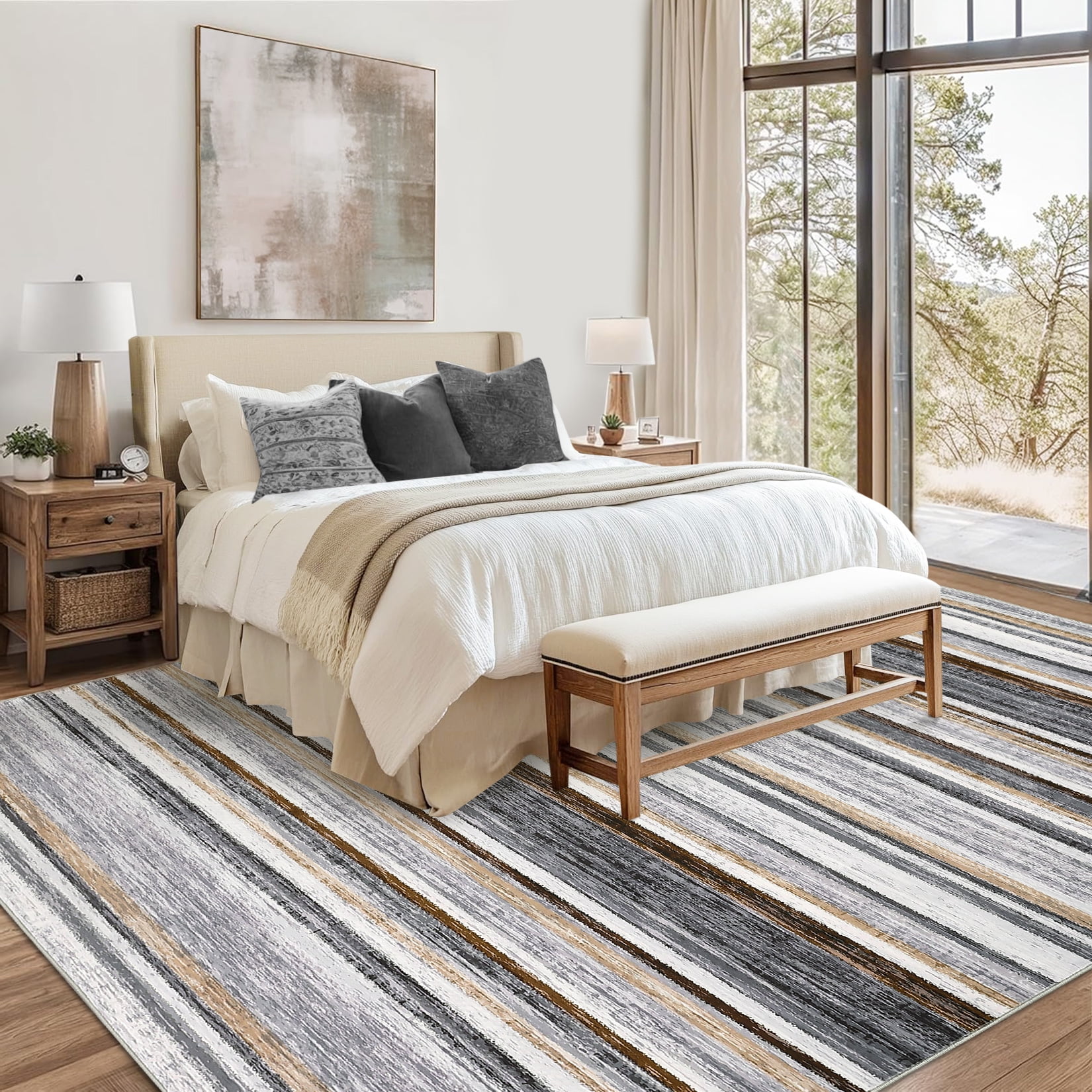 HOMERRY 8' x 10' Area Rug for Living Room Indoor Modern Geometric ...