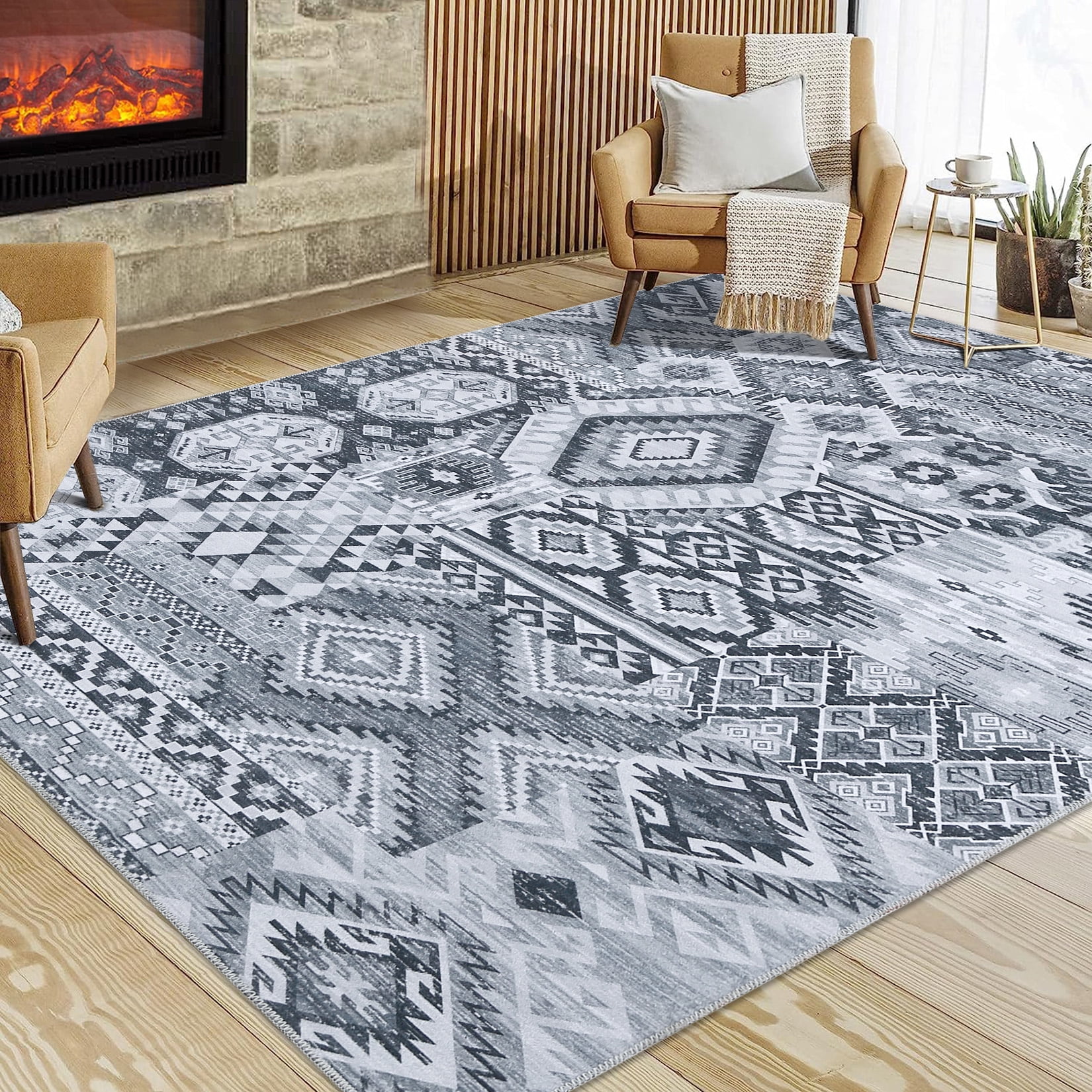 HOMERRY 8' x 10' Area Rug for Living Room Vintage Bohemian Patterns ...