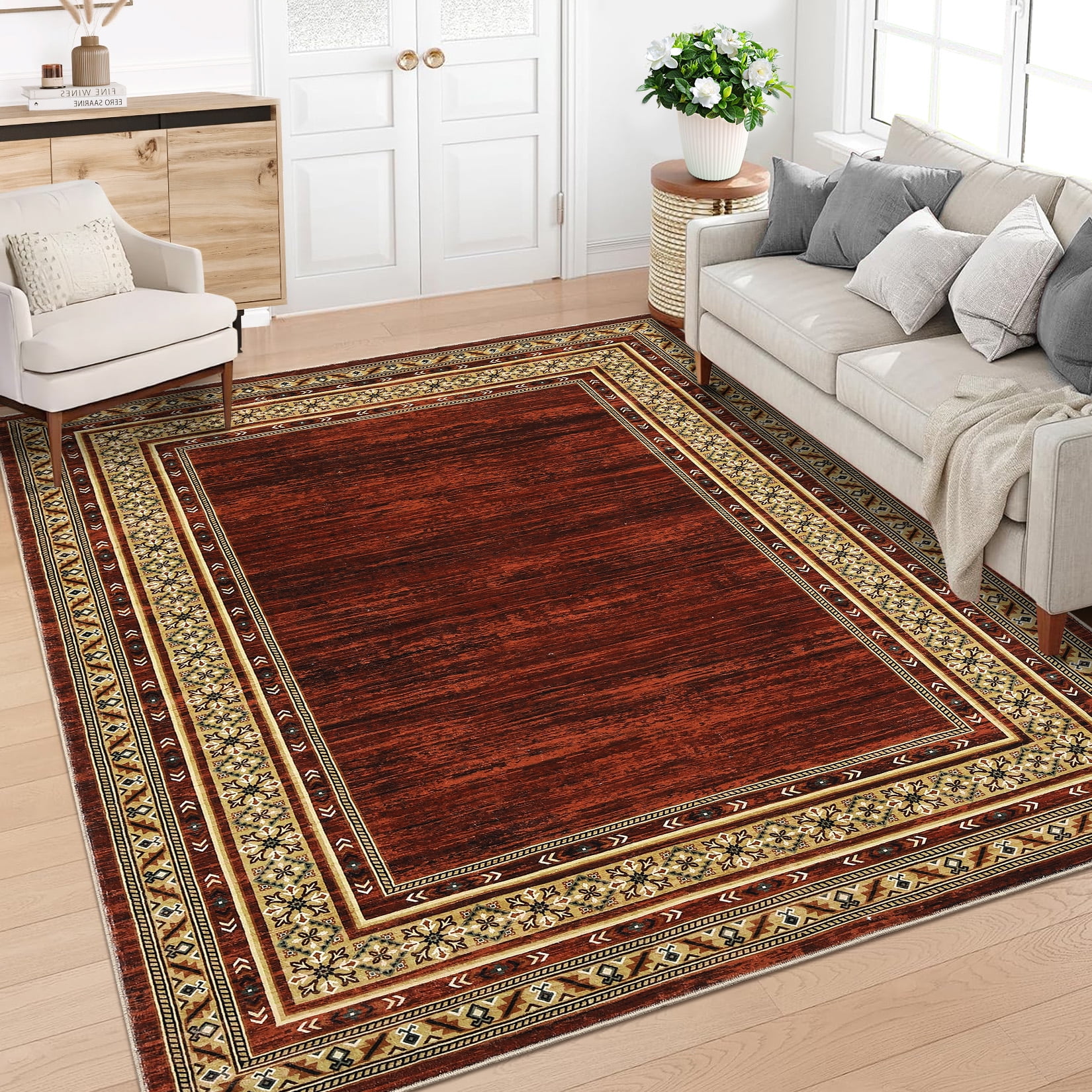HOMERRY 8' x 10' Modern Rugs for Living Room Soft Geometric Area Rug ...