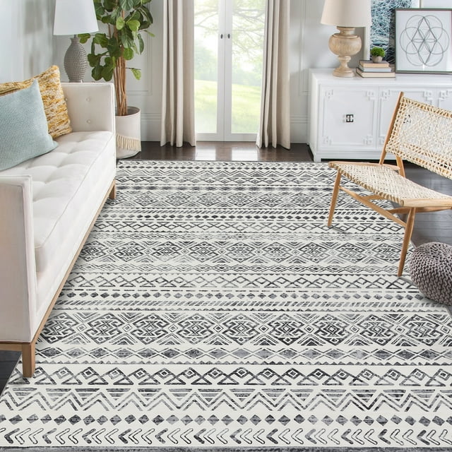 HOMERRY 9' x 12' Area Rug for Living Room Washable Bedroom Distressed ...