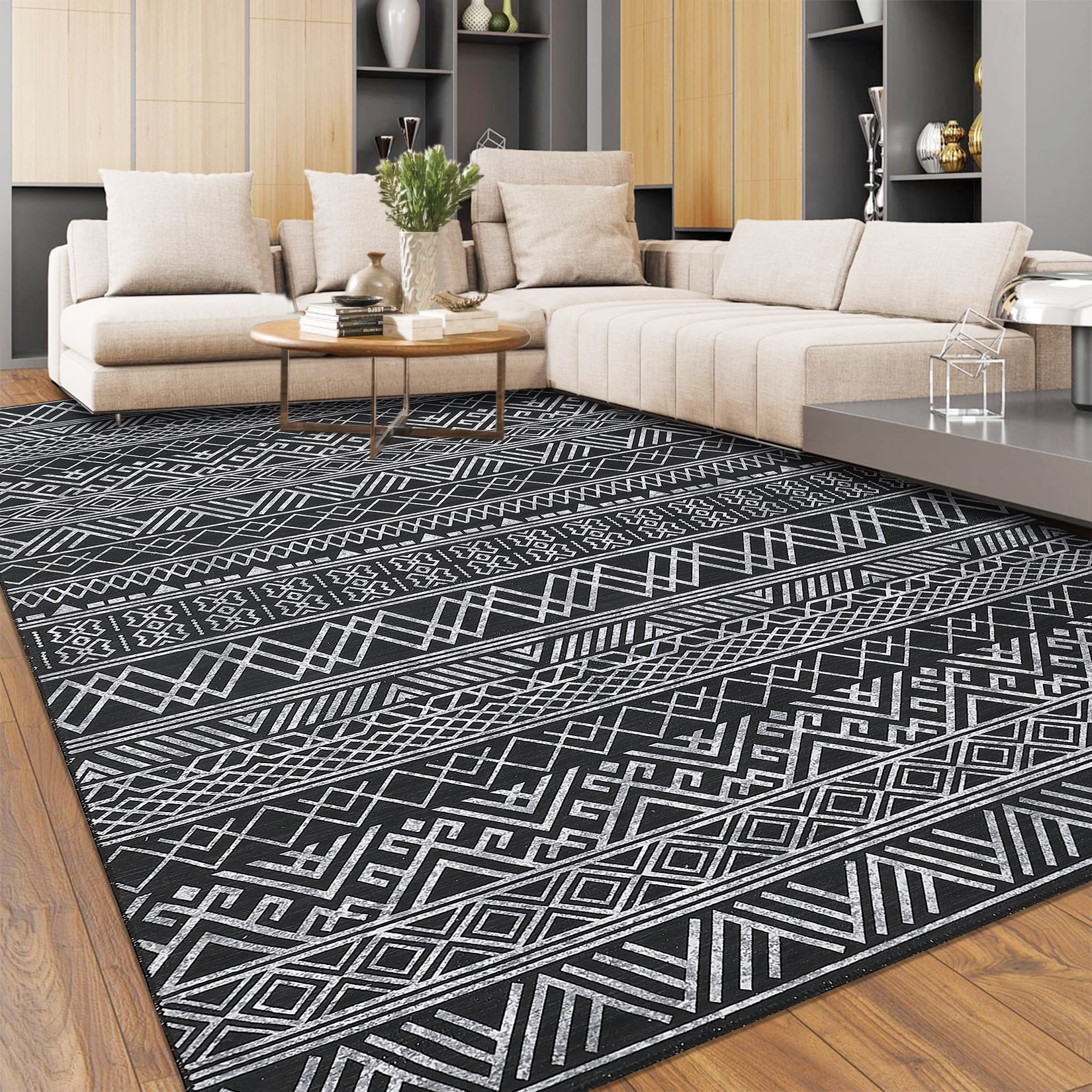 HOMERRY 9' x 12' Area Rug for Living Room Washable Bedroom Modern ...