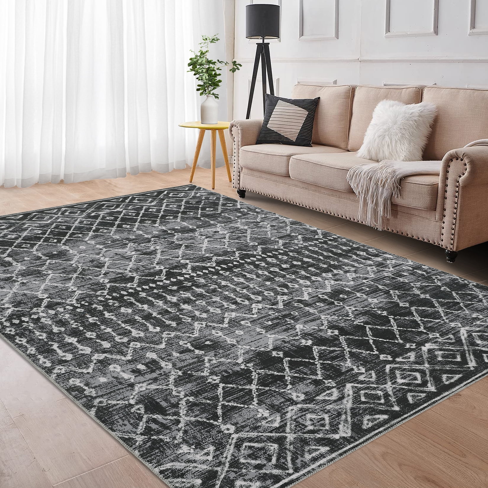 HOMERRY 9' x 12' Area Rug for Living Room Washable Bedroom Modern ...