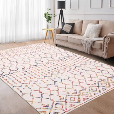 HOMERRY 8' x 10' Modern Elegance Area Rug, Plaid Pattern, Non-Slip ...