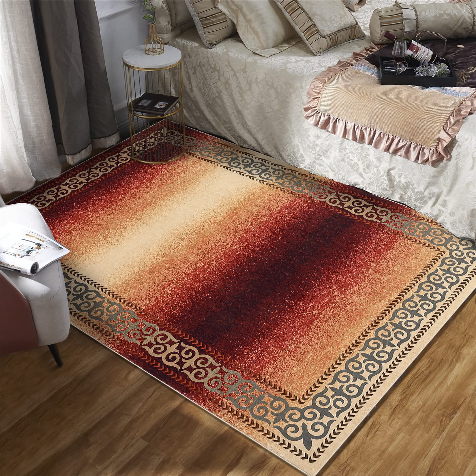 HOMERRY 9' x 12' Area Rug for Living Room Washable Bedroom Ombre ...