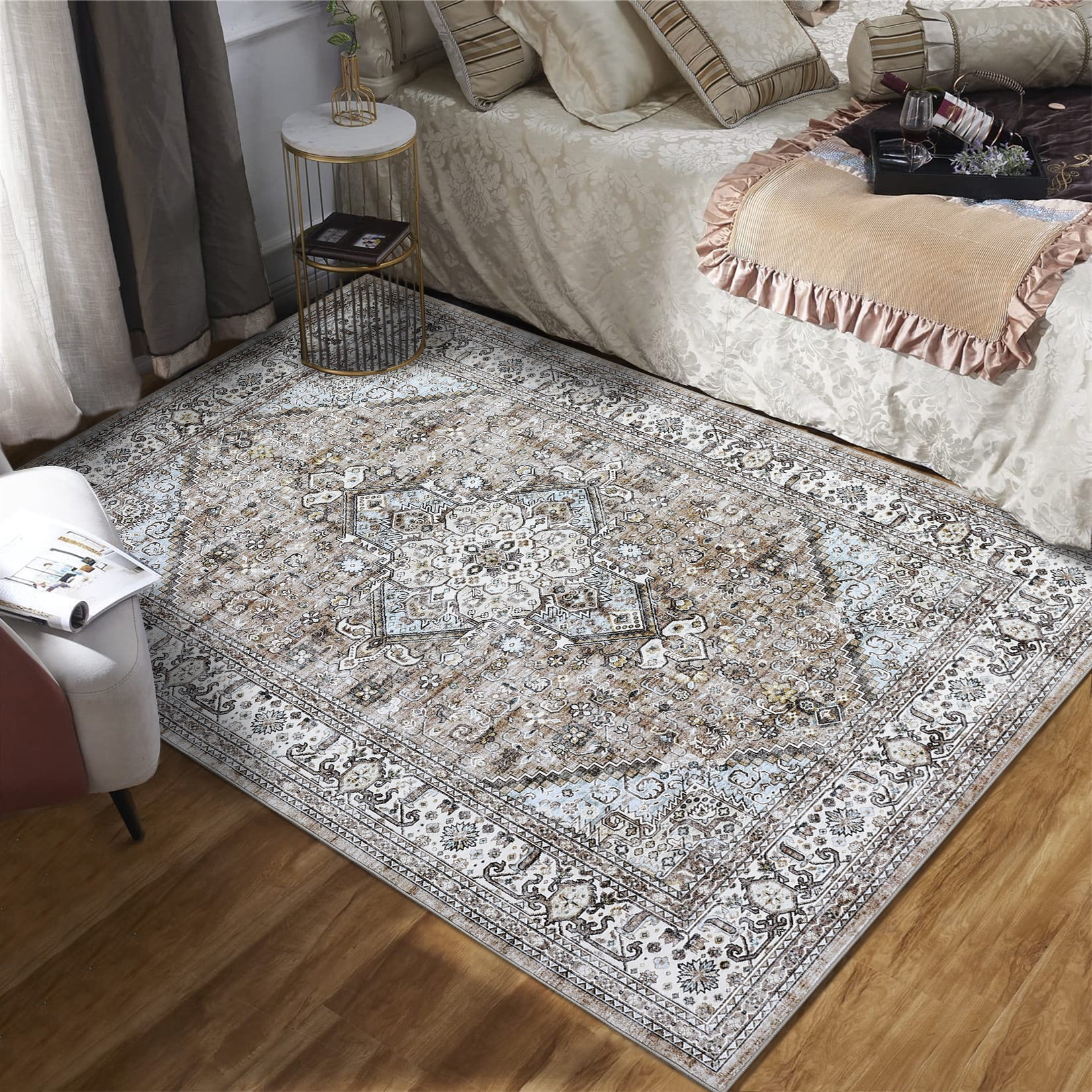 HOMERRY Anti-Slip Area Rug for Living Room 5' x 7'Boho Vintage ...