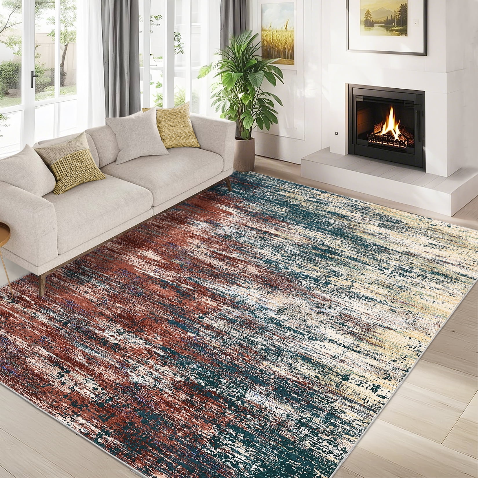 HOMERRY Area Rug 4' x 6' Rug for Living Room Modern Washable Indoor ...