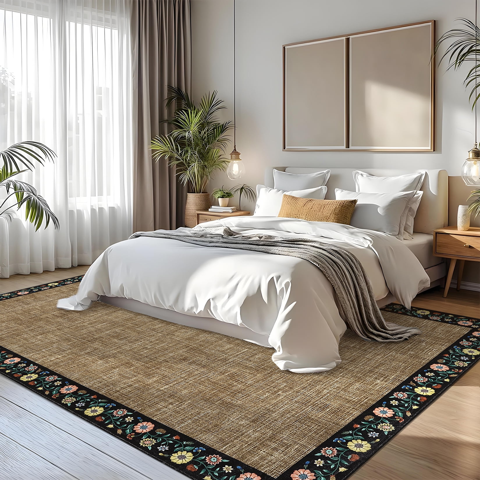 HOMERRY Area Rug 5' x 7' Rugs for Living Room Modern Washable Indoor ...