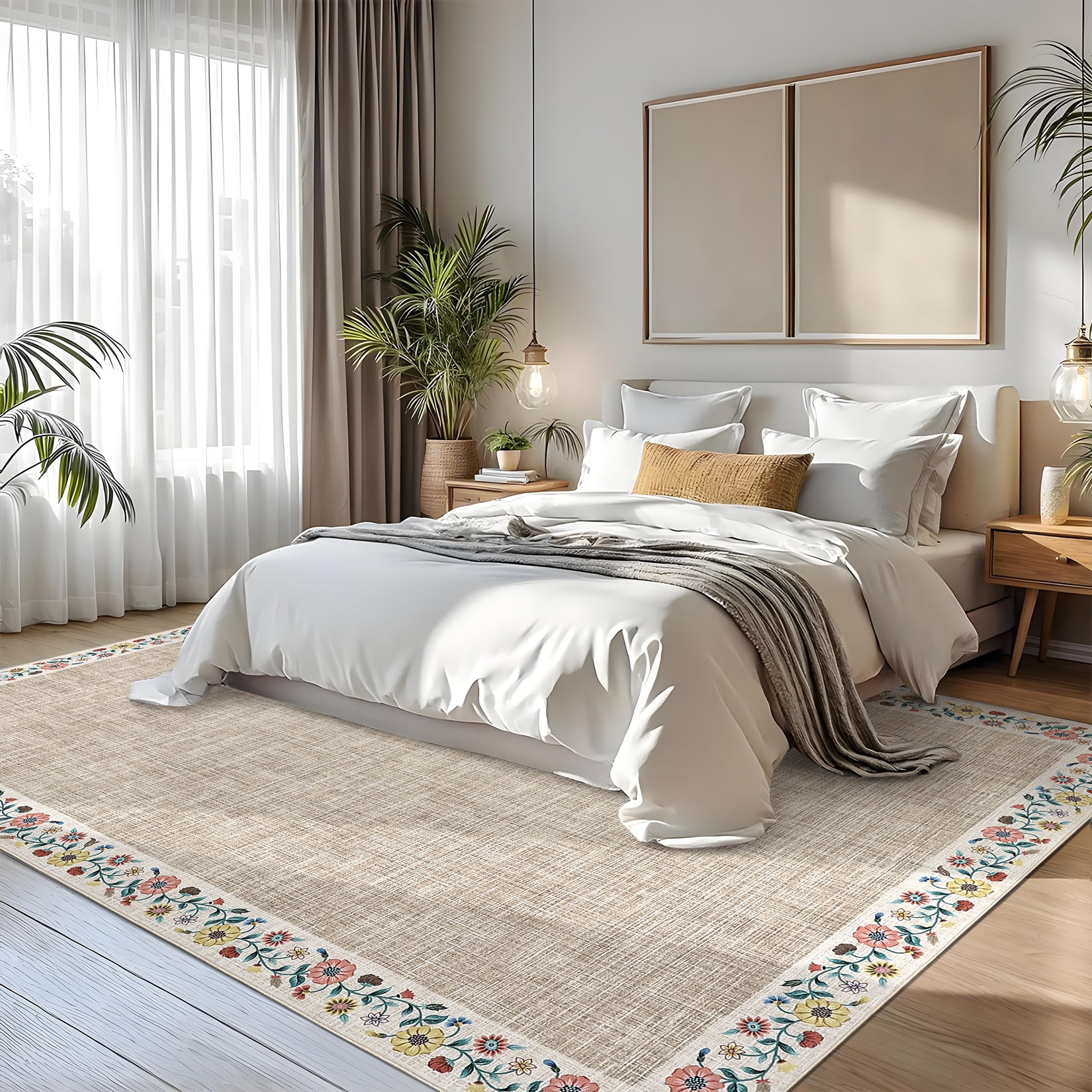 HOMERRY Area Rug 5' x 7' Rugs for Living Room Modern Washable Indoor ...