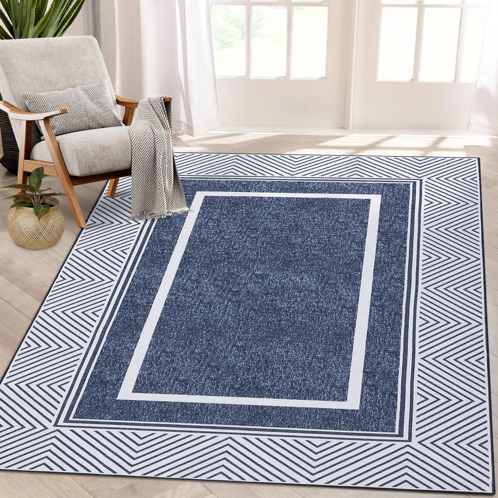 HOMERRY Area Rug 5' x 7' Rugs for Living Room Vintage Geometric ...