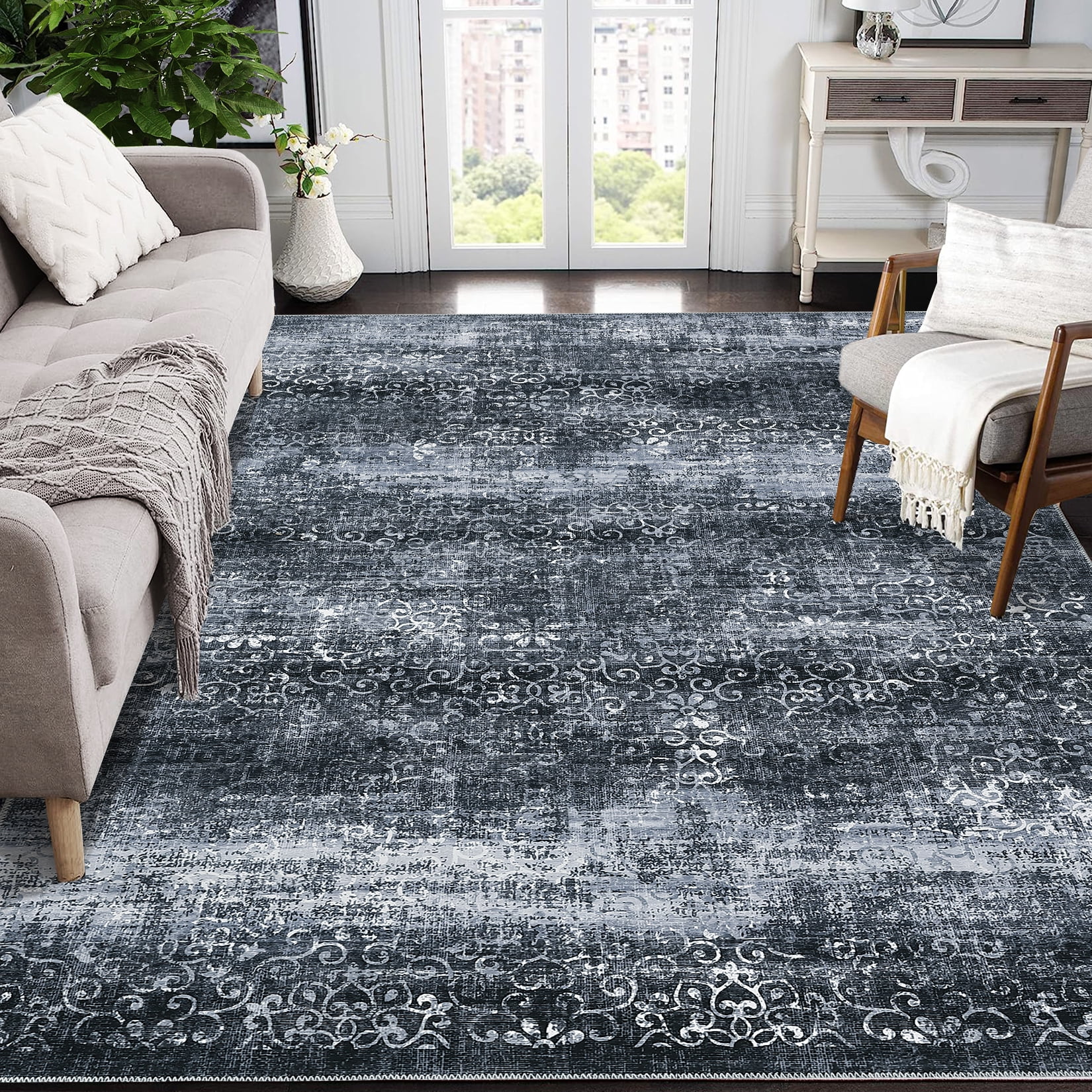 HOMERRY Area Rug 8' x 10' Floral Area Rug for Living Room Washable Soft ...