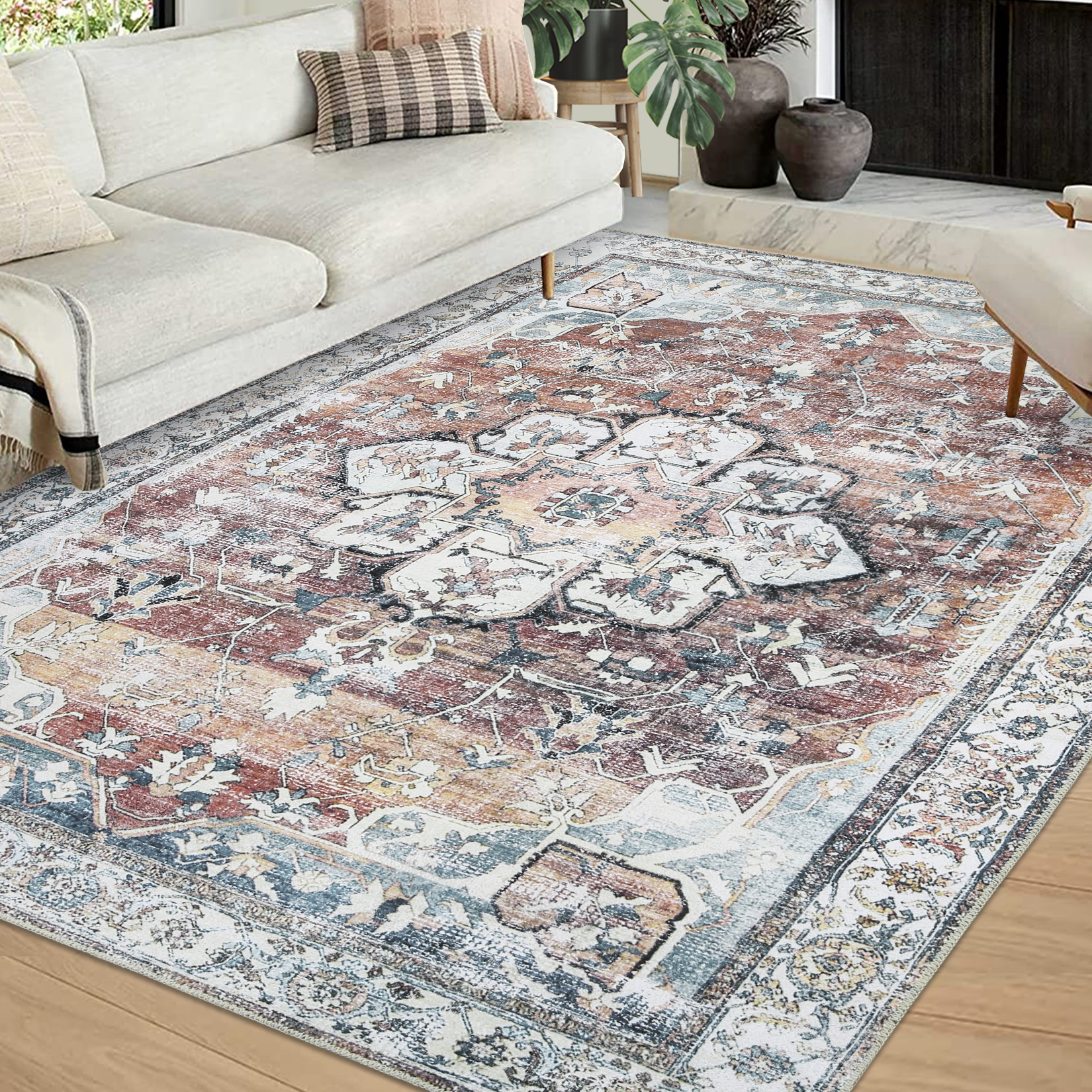HOMERRY Area Rug 9'x 12' Area Rugs for Living Room Washable Floor Cover ...