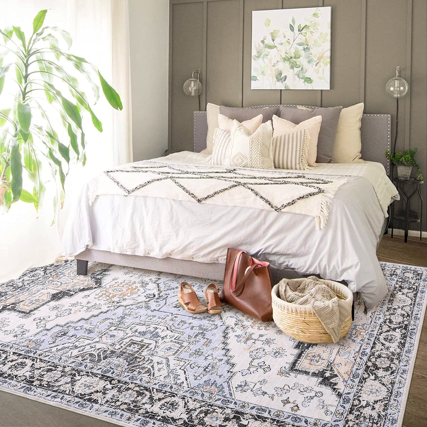 HOMERRY Area Rugs 8' x 10' Area Rug for Living Room Distressed Boho ...