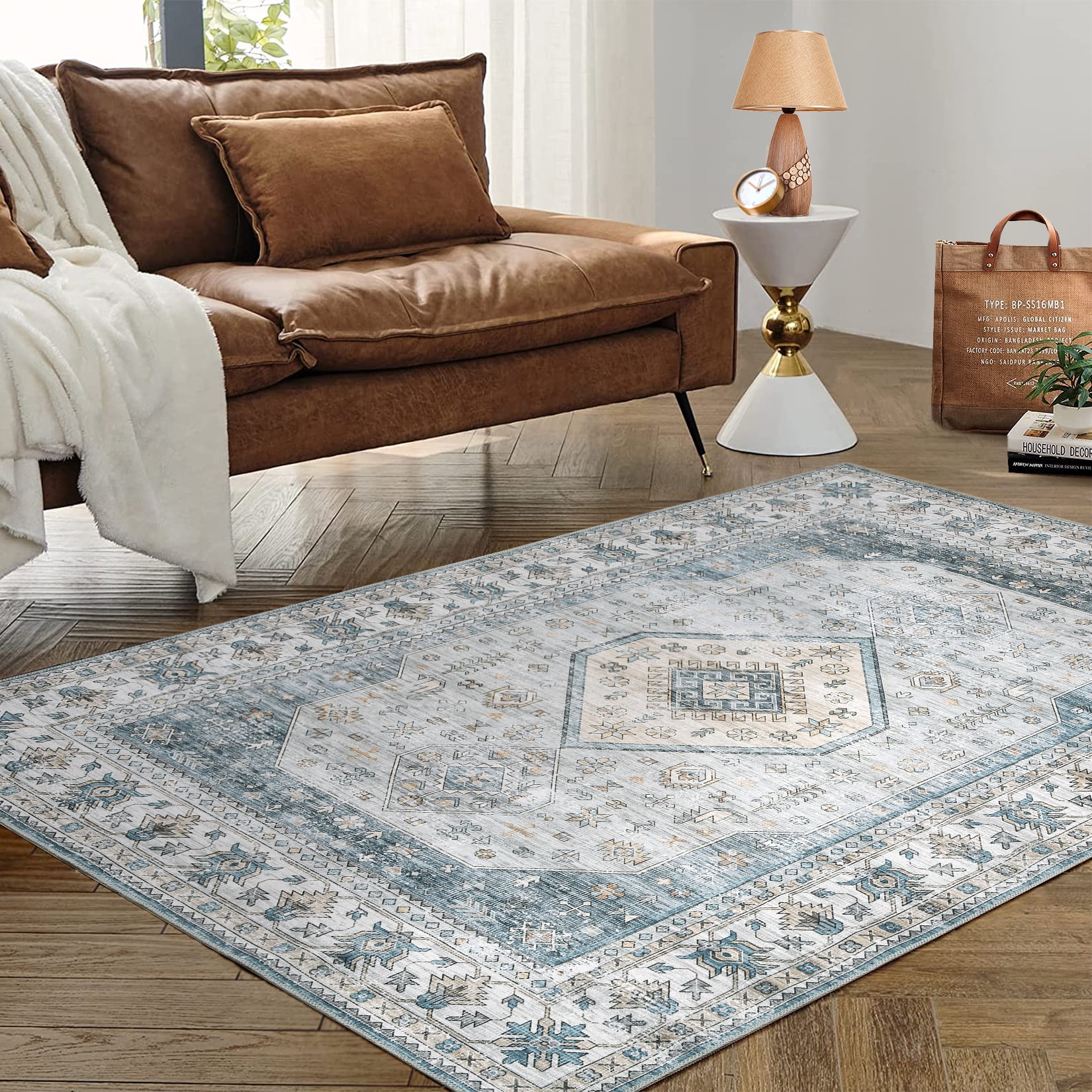 HOMERRY Area Rugs 8' x 10' Area Rug for Living Room Distressed Boho ...