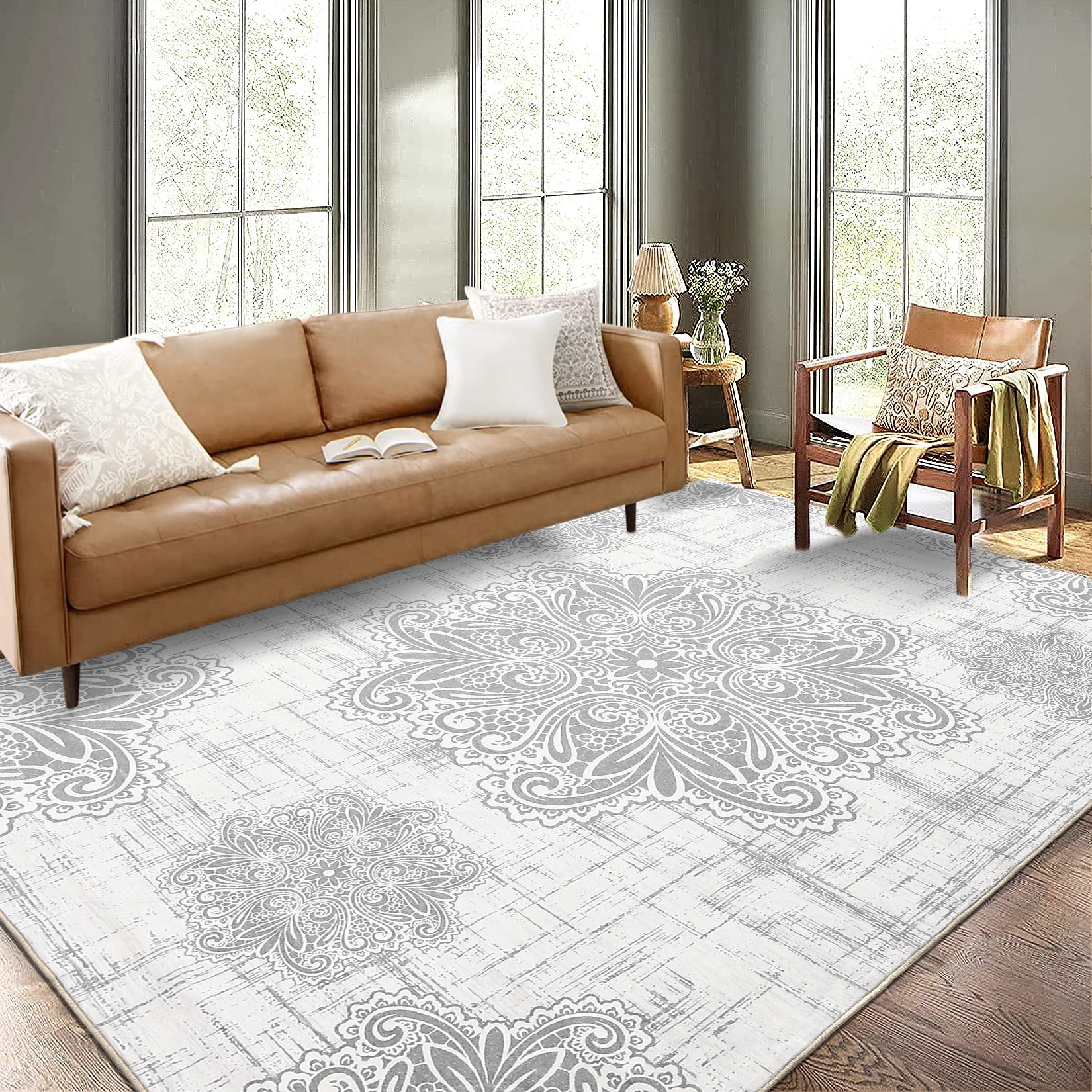HOMERRY Area Rugs 8' x 10' Area Rug for Living Room Floral Geometric ...