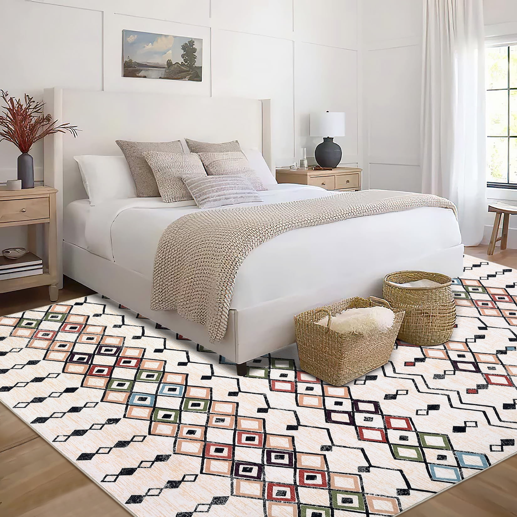 HOMERRY Area Rugs 8' x 10' Area Rug for Living Room Moroccan Geometric ...