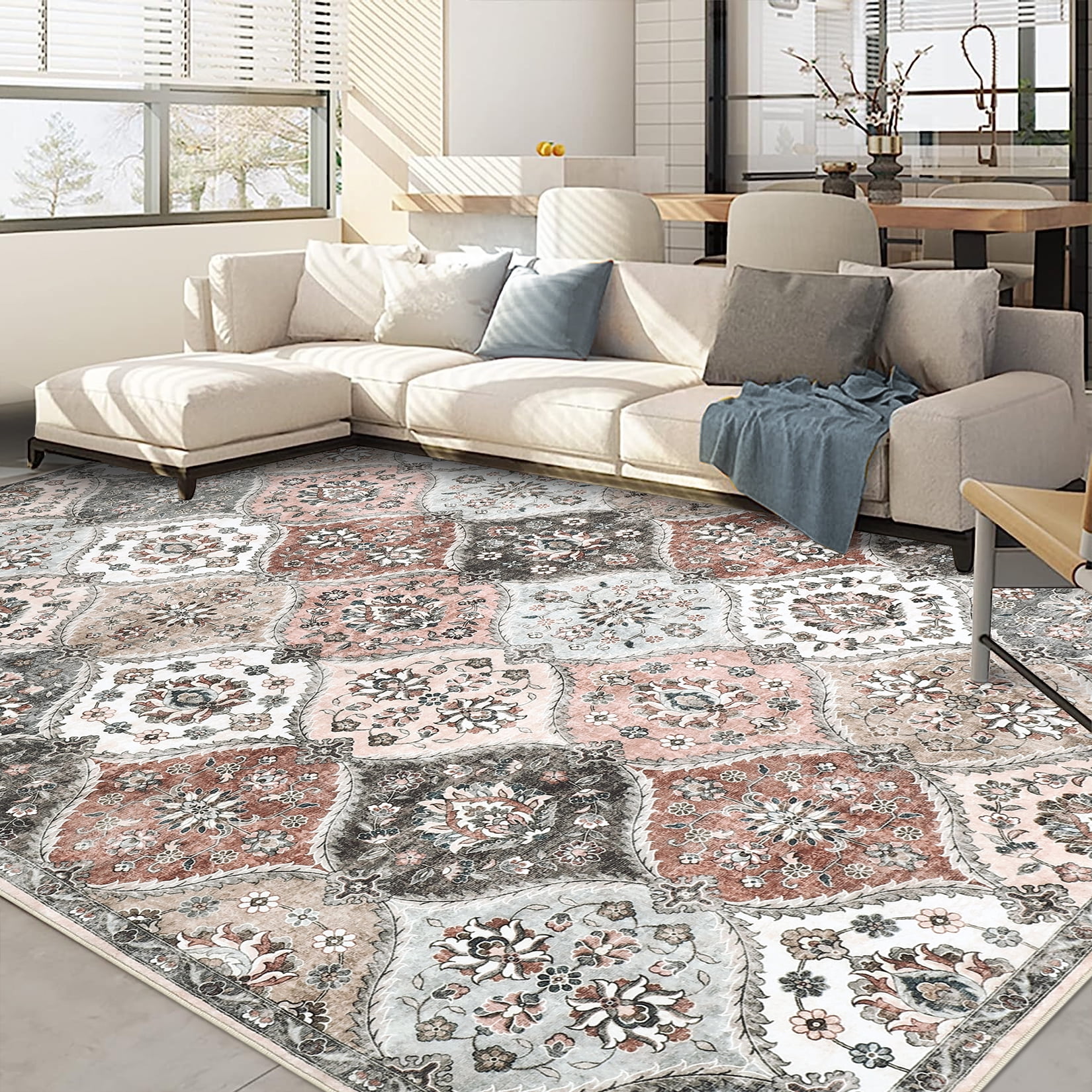 HOMERRY Area Rugs 8' x 10' Area Rug for Living Room Moroccan Trellis ...