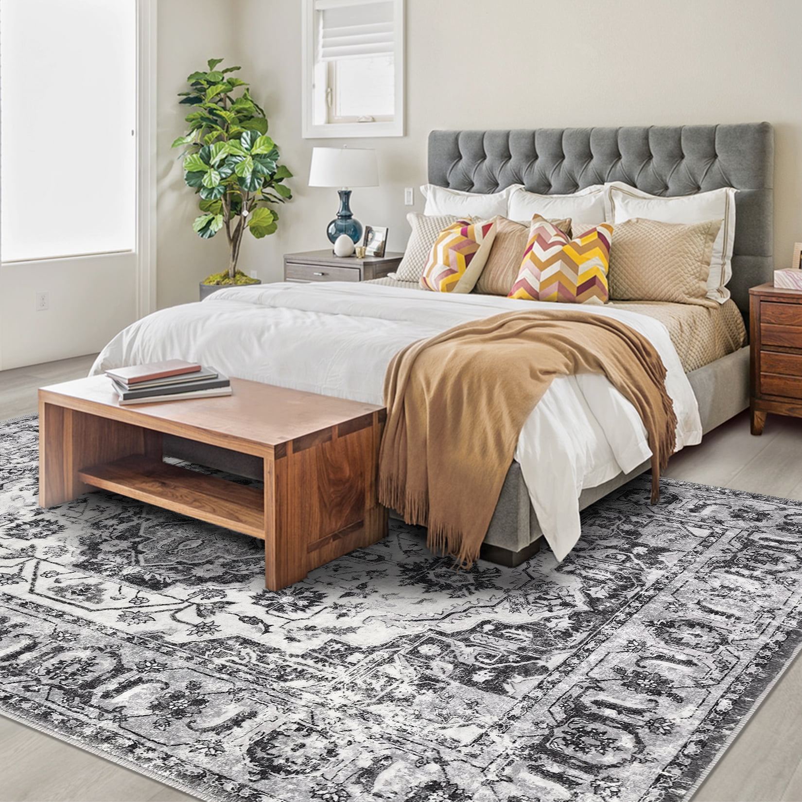 HOMERRY Area Rugs 8' x 10' Area Rug for Living Room Vintage Floral ...