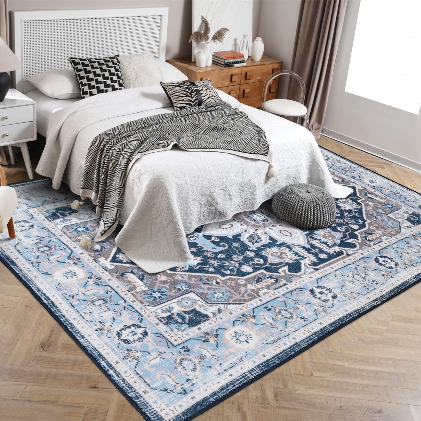 HOMERRY Area Rugs 8' x 10' Area Rug for Living Room Vintage Floral ...