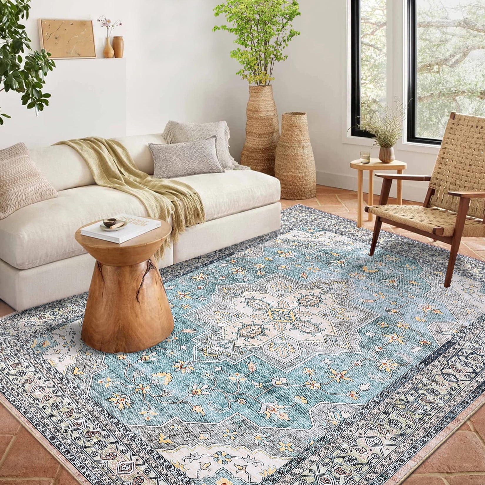 HOMERRY Area Rugs 8' x 10' Modern Boho Rug Distressed Area Rug for ...