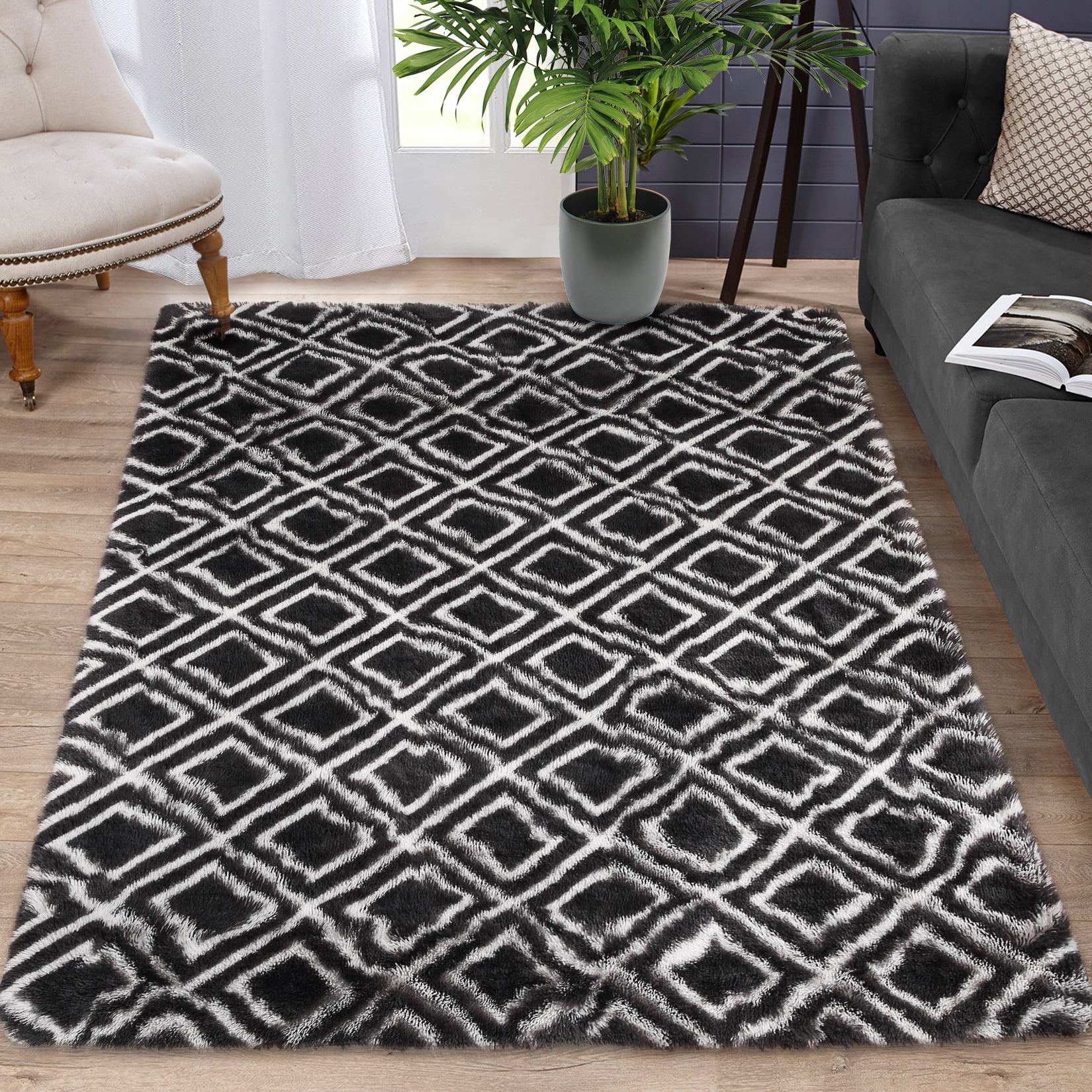 HOMERRY Area Rugs 8' x 10' Modern Fluffy Rug Plush Rug Ultra-Soft High ...