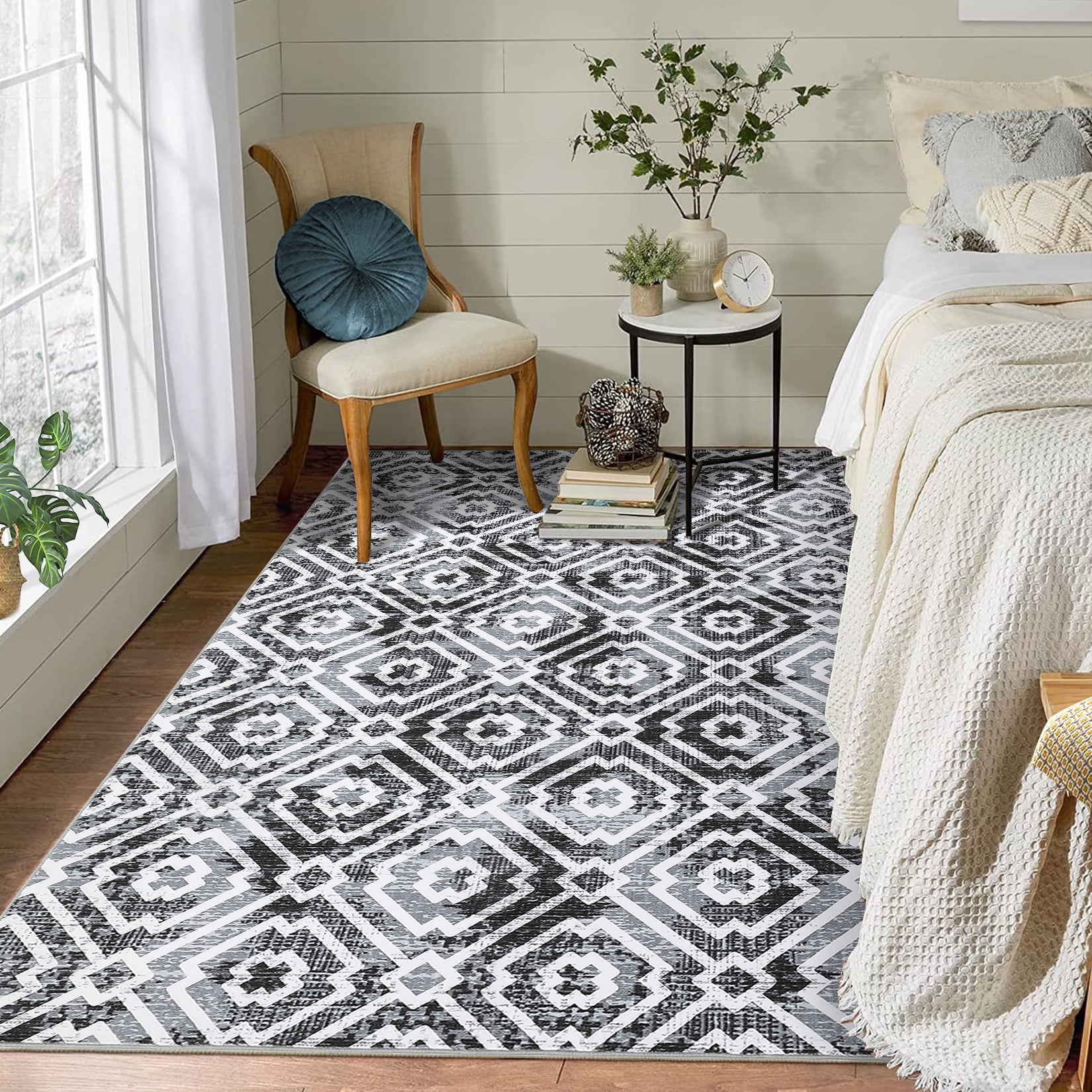 HOMERRY Foldable Area Rug 5' x 7' Washable Modern Geometric Boho Rug ...