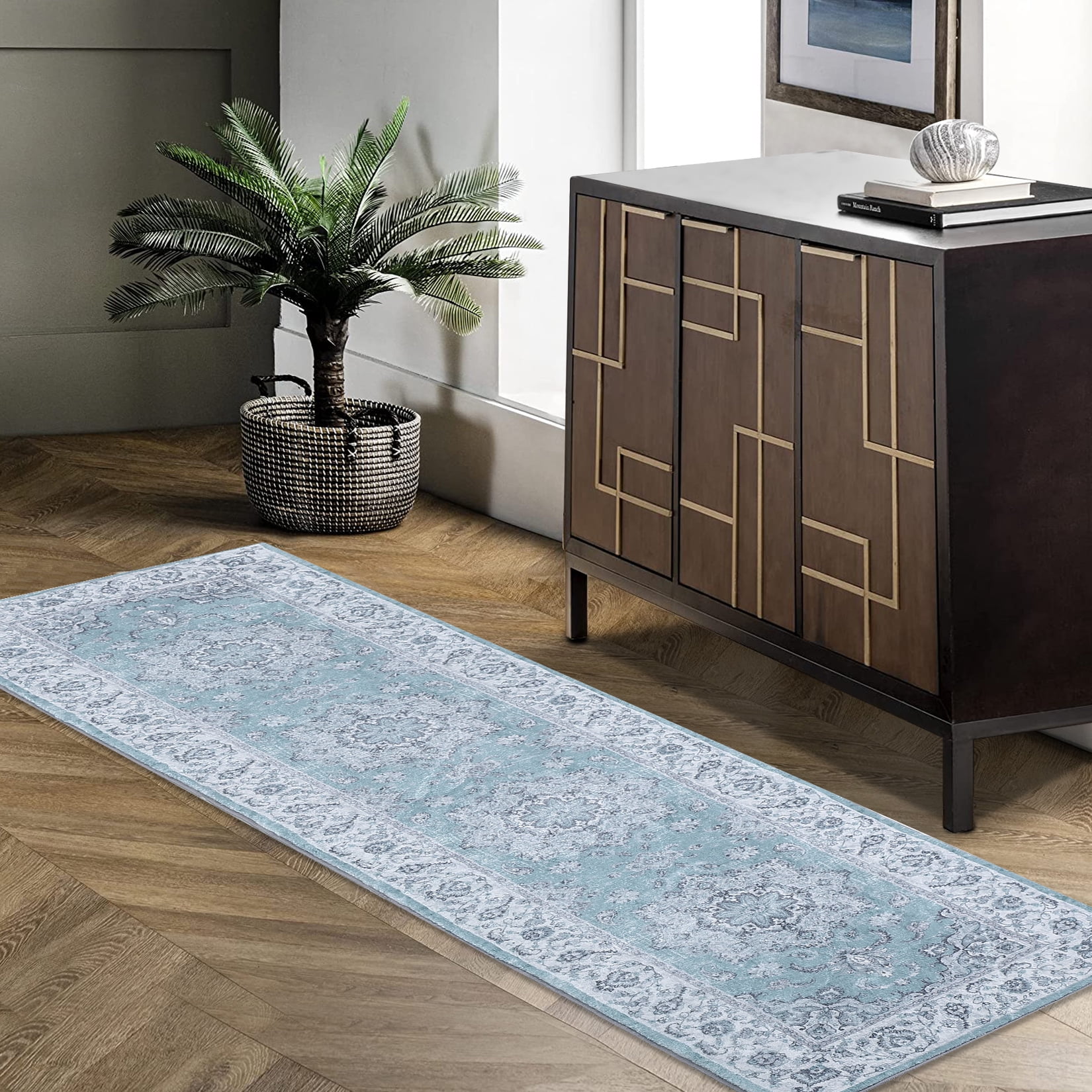 HOMERRY Hallway 2' x 8' Runner Rug Washable Persian Distressed Non-Slip ...