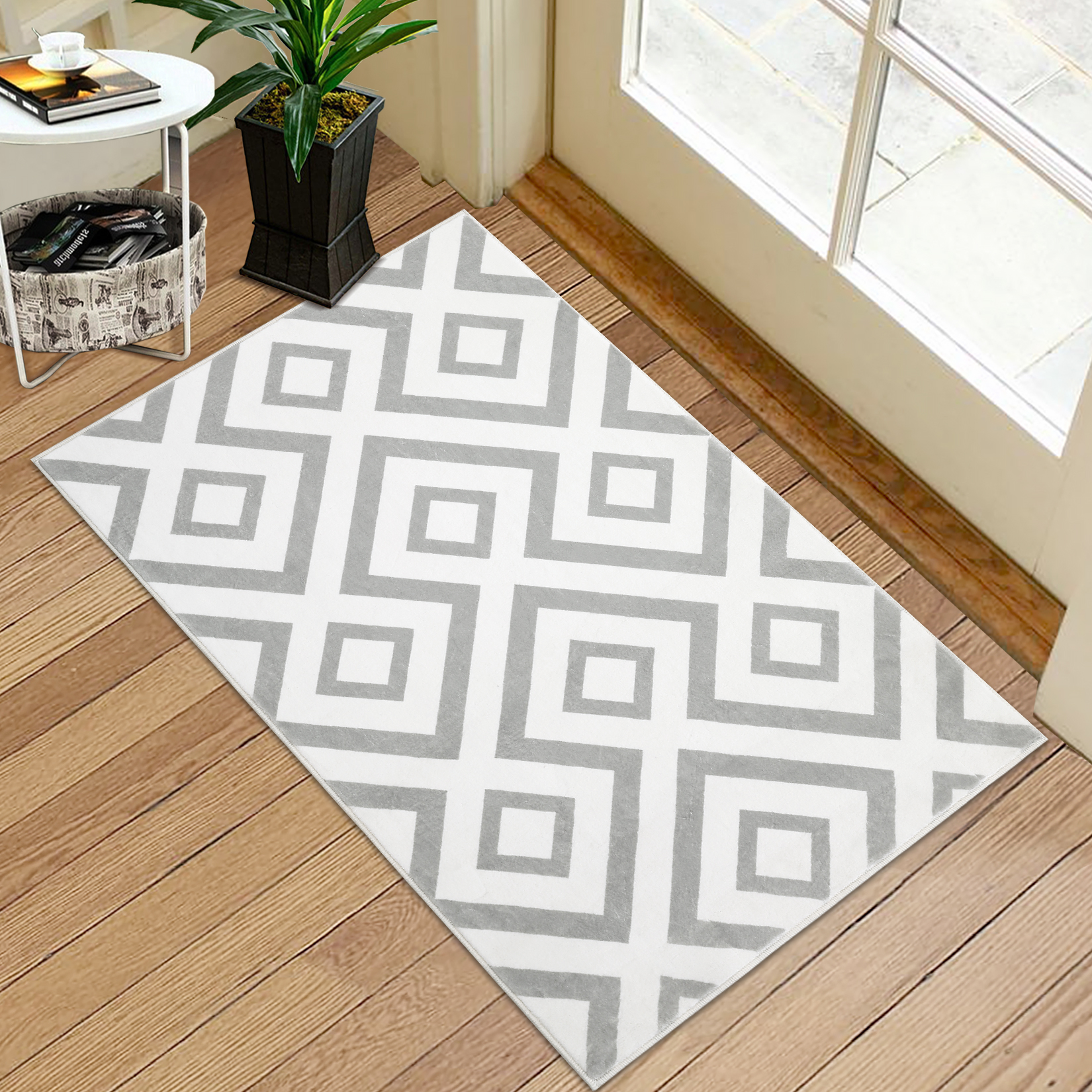 HOMERRY Indoor Area Rug 2x3 Small Throw Area Rug Modern Geometric Area ...