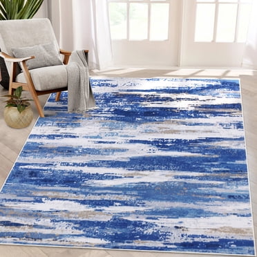 BERTHMEER 5'x7' Abstract Area Rug, Non-Slip, Washable, for Living ...