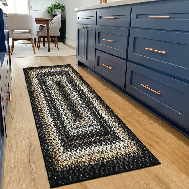 HOMERRY Modern Geometric Area Rug 2x10 Runner Rug Boho Braided Entryway ...