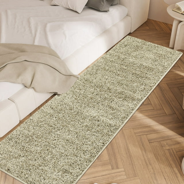 HOMERRY Modern Runner Rug, 2' x 8' Shaggy Runner Rug with Rubber ...