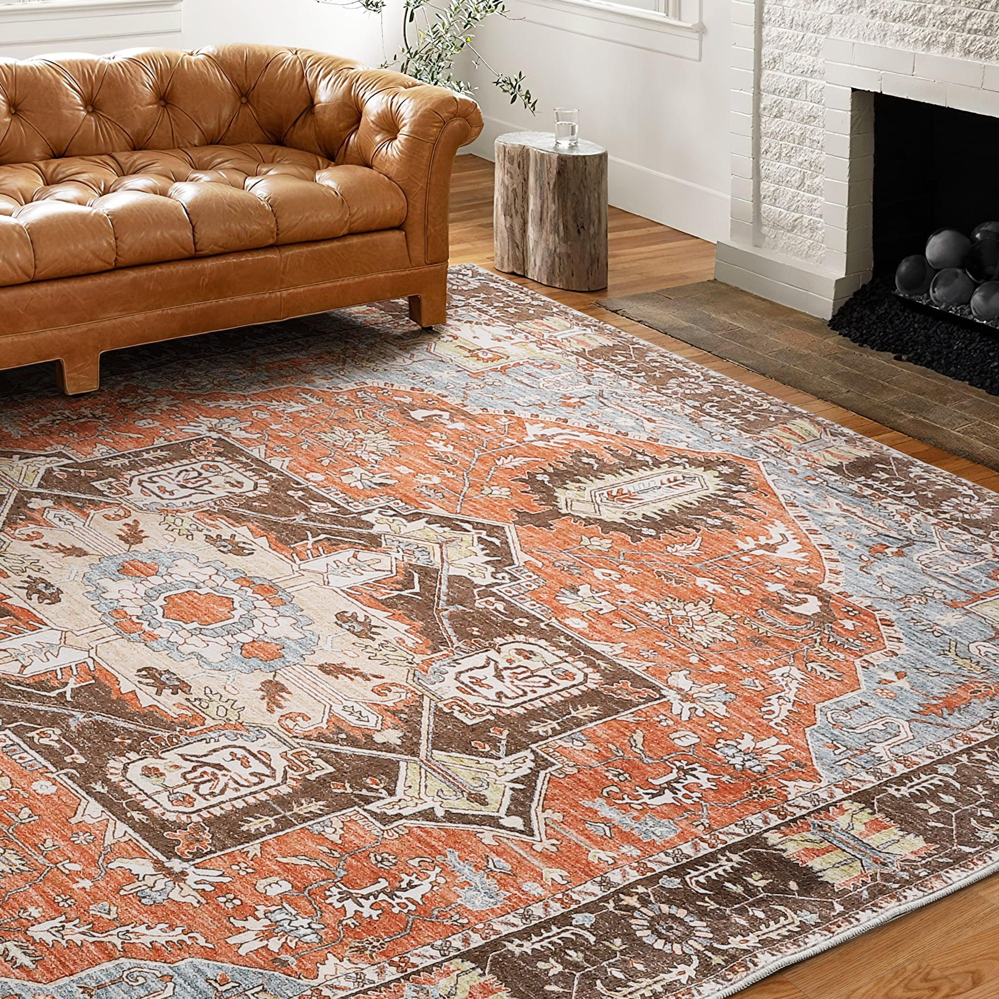 HOMERRY Orange Rug Runners for Hallways 2' x 6' Boho Vintage Oriental ...