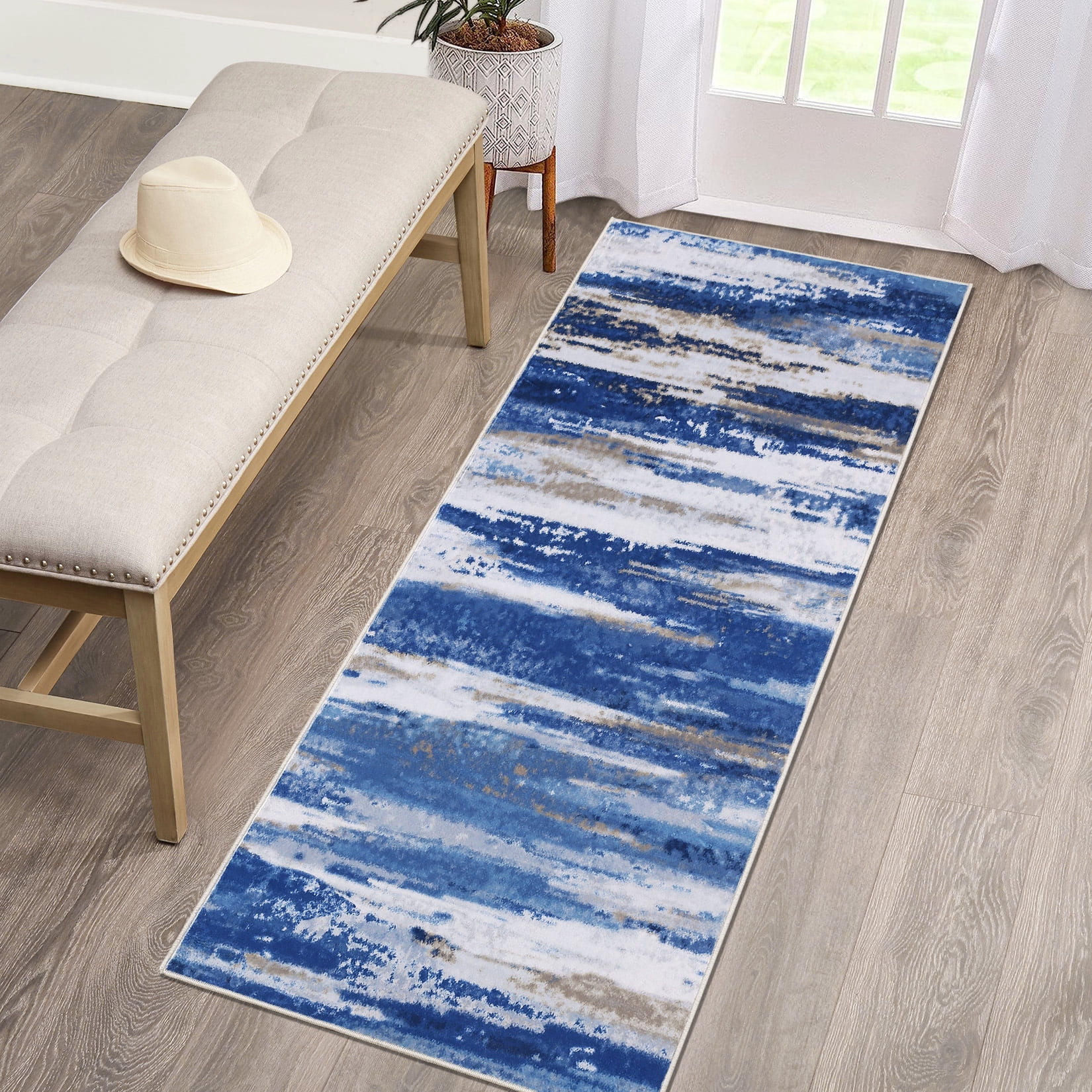 HOMERRY Runner Rug 2' x 6' Washable Modern Abstract Hallway Runner ...