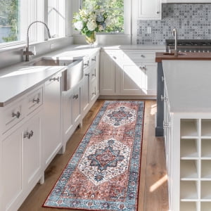 HOMERRY Runner Rug 2x6 Distressed Medallion Floral Indoor Washable Rug ...