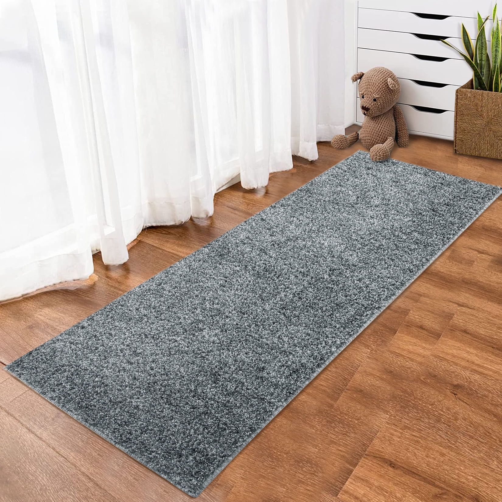 HOMERRY Shaggy Runner Rug for Kitchen 2'x6' Space Dye Plush Carpet Soft ...