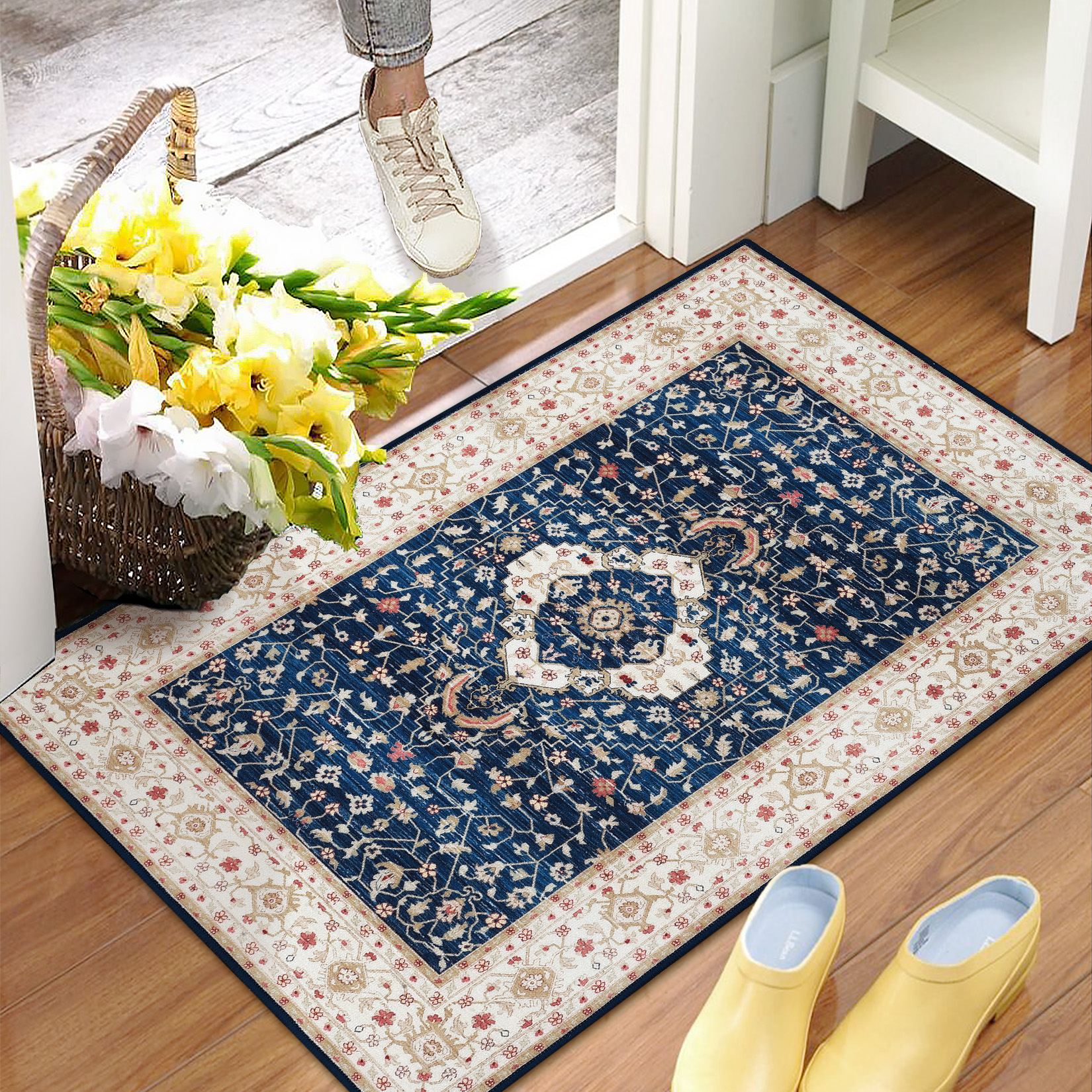 HOMERRY Small Area Rug 2' x 3' Washable Rug Vintage Doormat Boho Thin ...