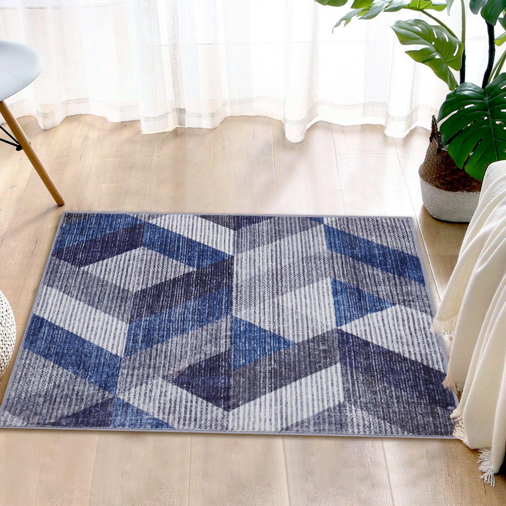 HOMERRY Trellis Throw Rug 3'x5' Low-Pile Washable Area Rug Stain ...
