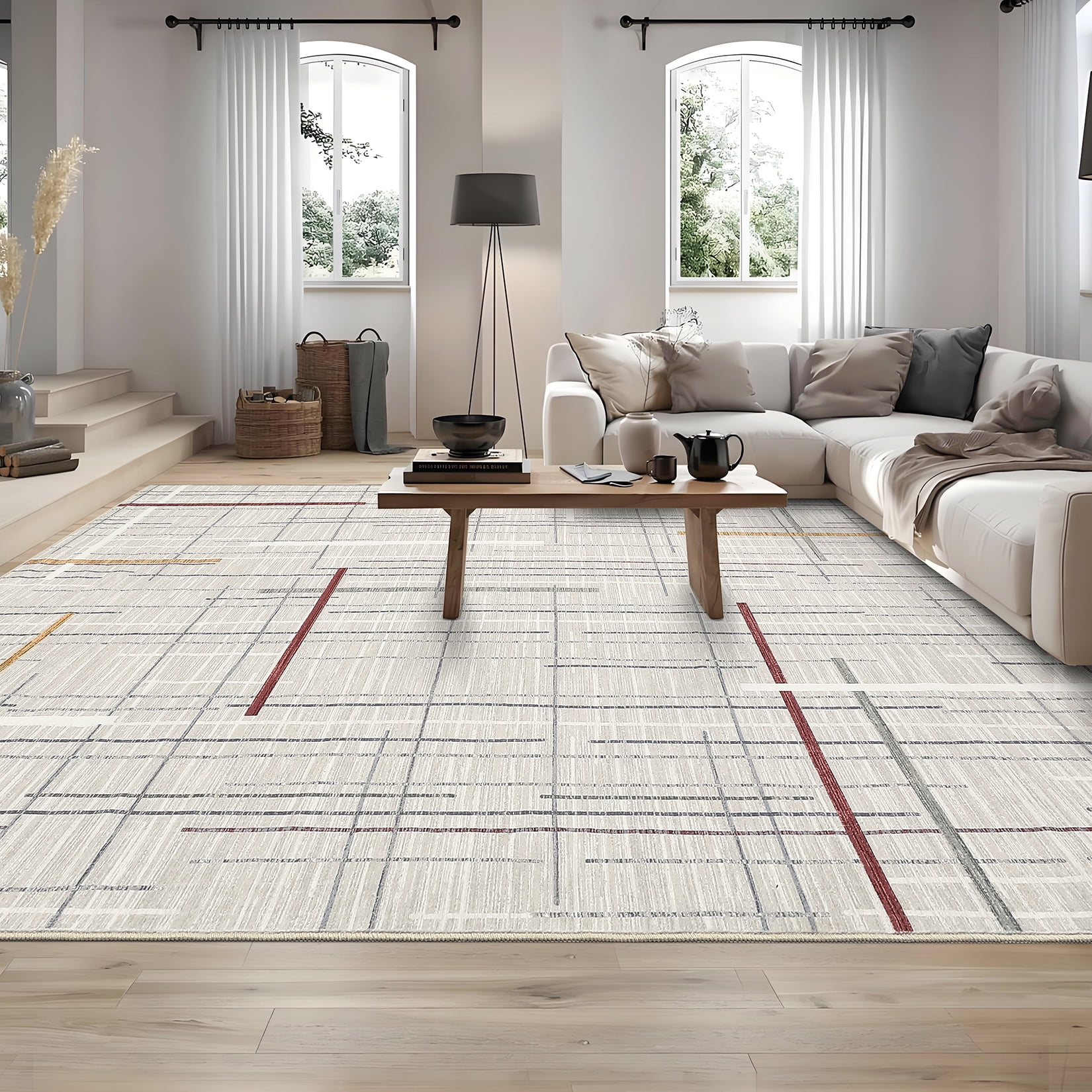 HOMERRY Washable 9' x 12' Area Rug for Living Room Large Modern Rug ...