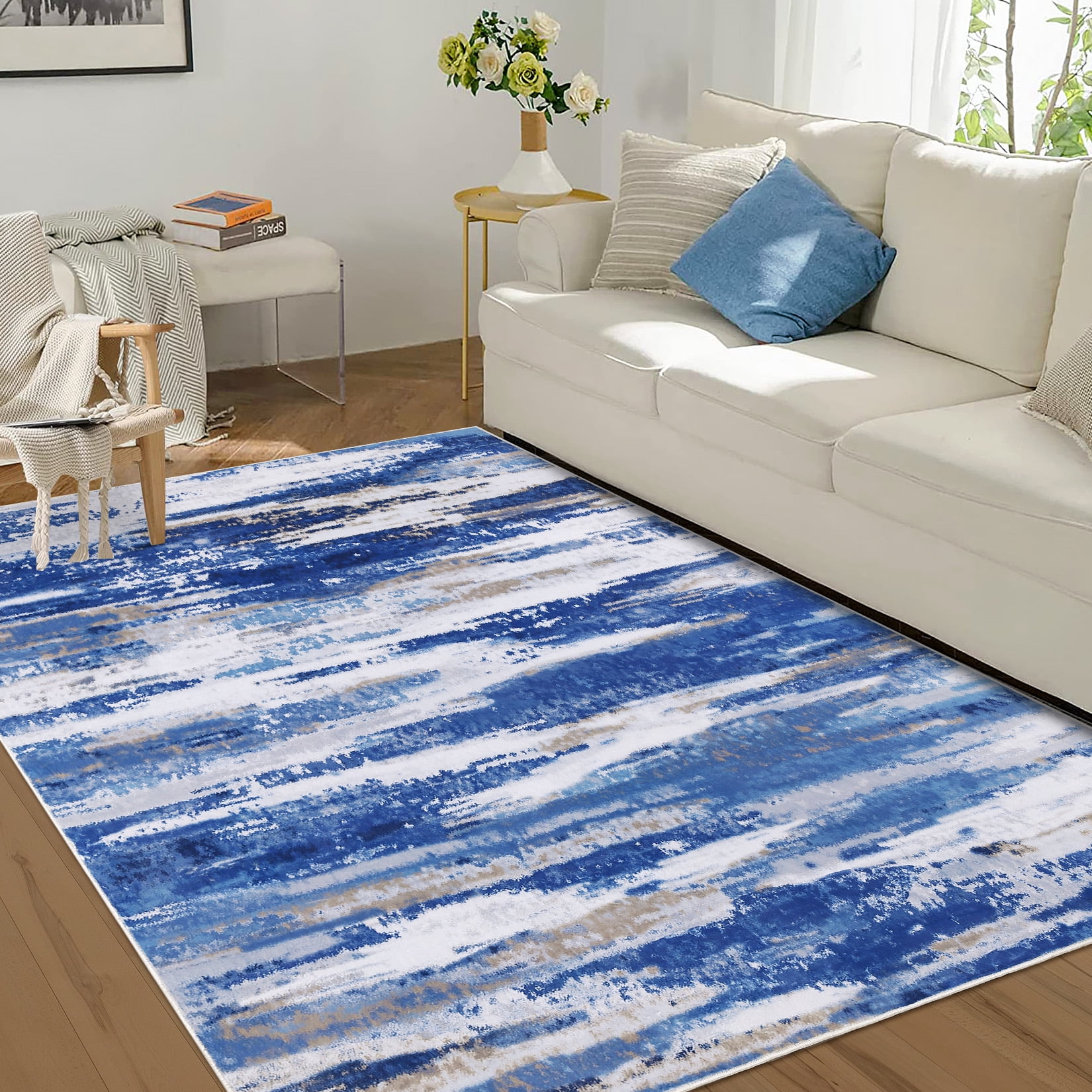 HOMERRY Washable Area Rug 5' x 7' Modern Abstract Area Rug for Living ...