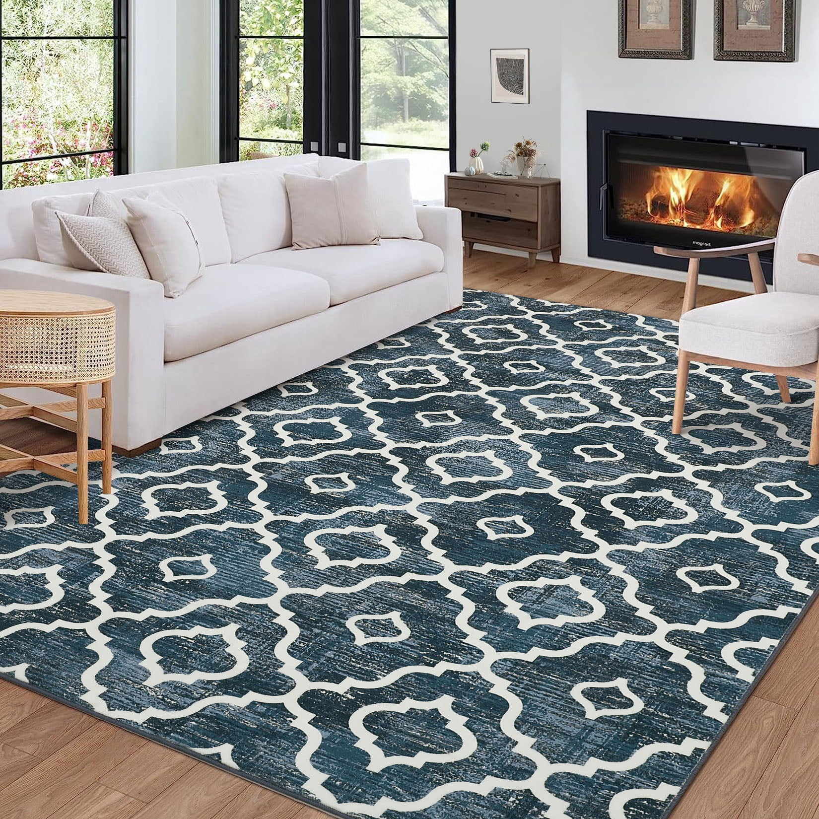 HOMERRY Washable Area Rug 5' x 7' Modern Moroccan Patterns Area Rug for ...