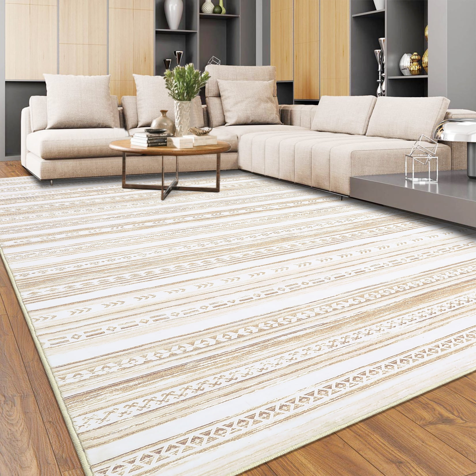 HOMERRY Washable Area Rug 5' x 7' Modern Rug Pearl Velvet Area Rug ...