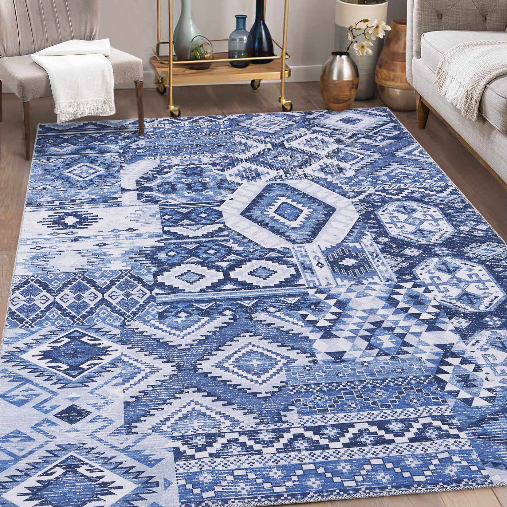 HOMERRY Washable Area Rug 5' x 7' Vintage Bohemian Patterns Area Rug ...