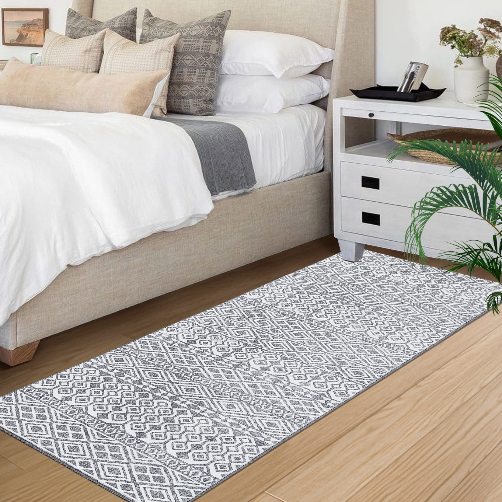 HOMERRY Washable Runner Rug 2' x 8' Bohemian Non Slip Rugs Geometric ...