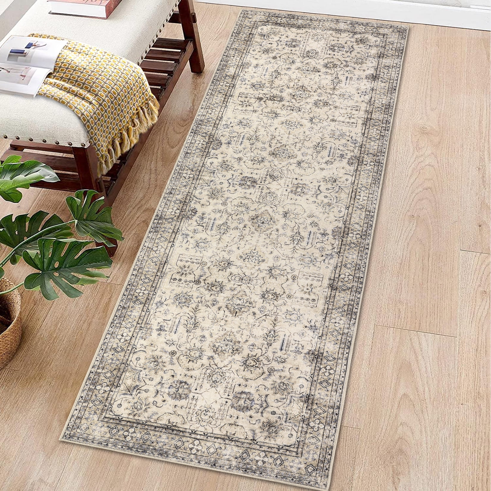 HOMERRY Washable Runner Rug 2x6 Entryway Rug Boho Tribal Runner Rug for ...