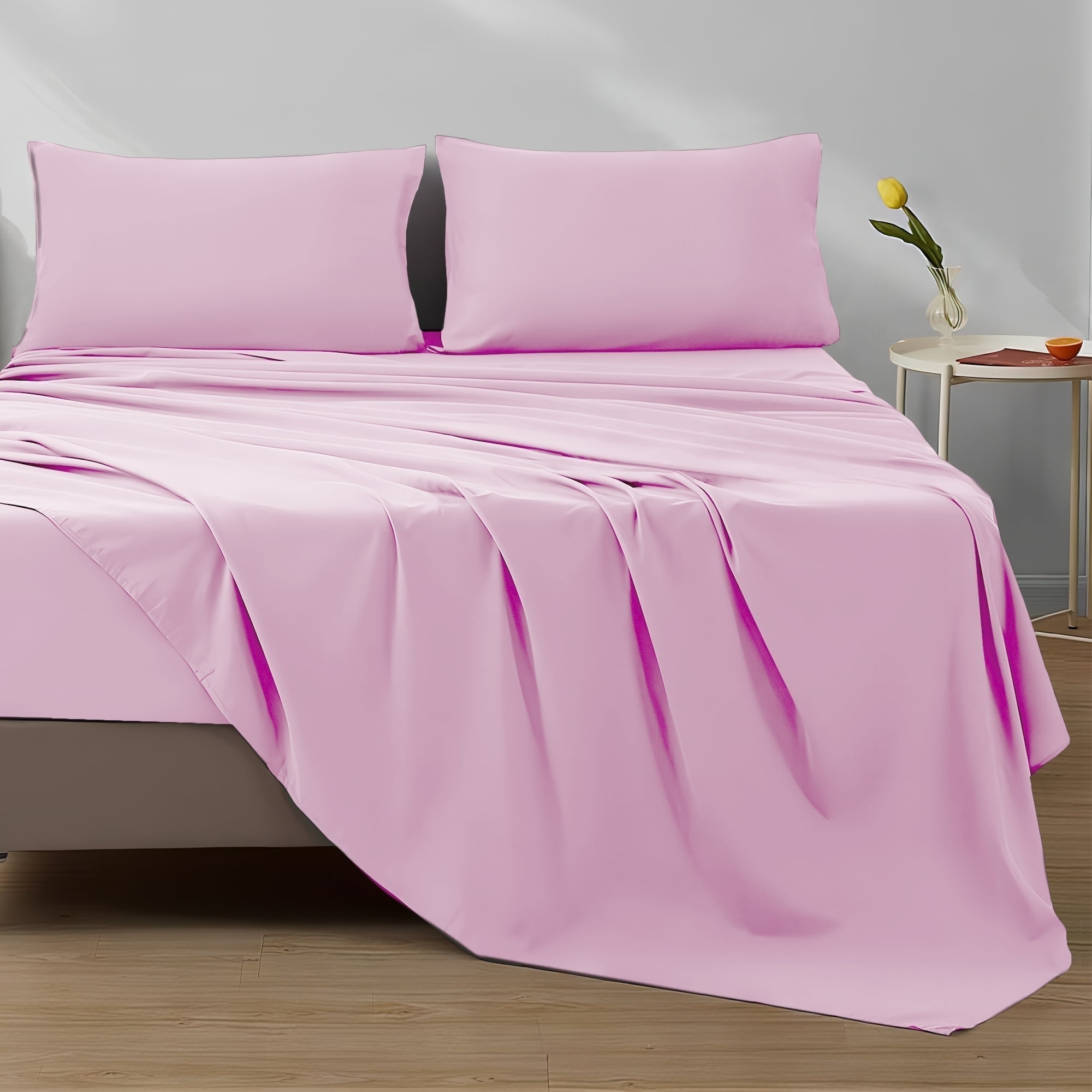 HOMES PERCEPTION 3-Piece 1800 Thread Count Jersey Knit Bedding Sheets ...